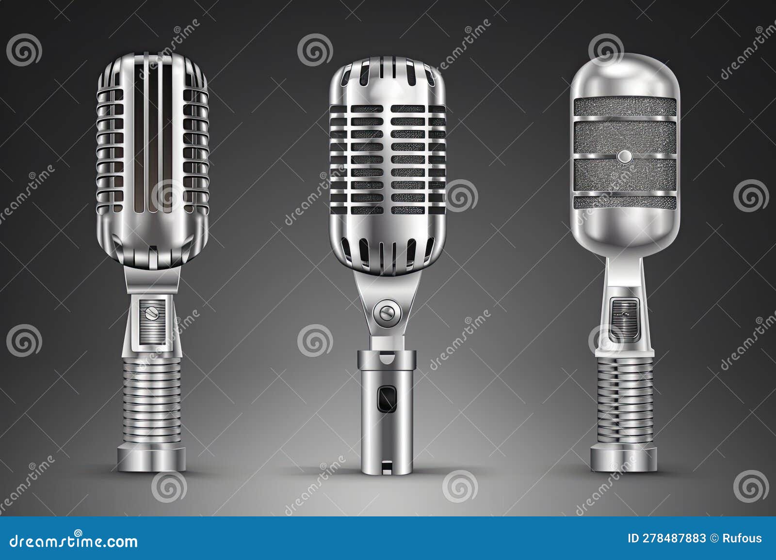 Vintage Microphone with Copyright Area Stock Illustration ...