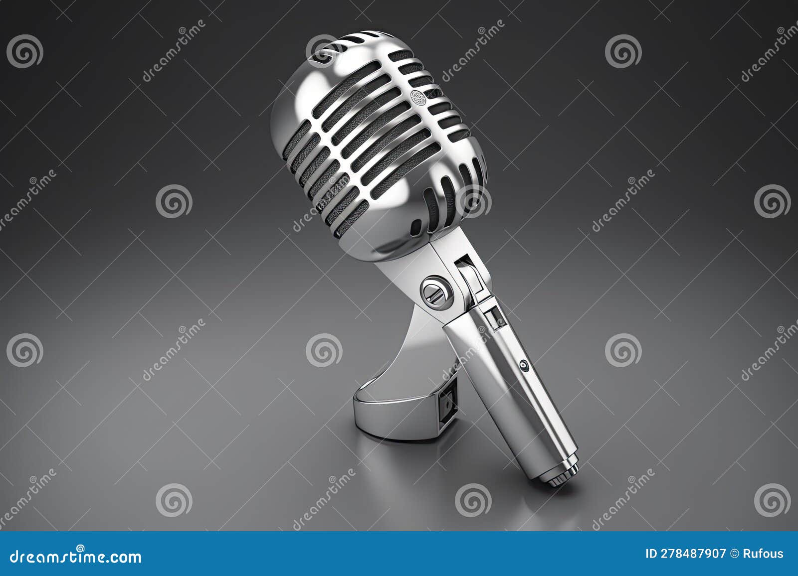 Vintage Microphone with Copyright Area Stock Illustration ...