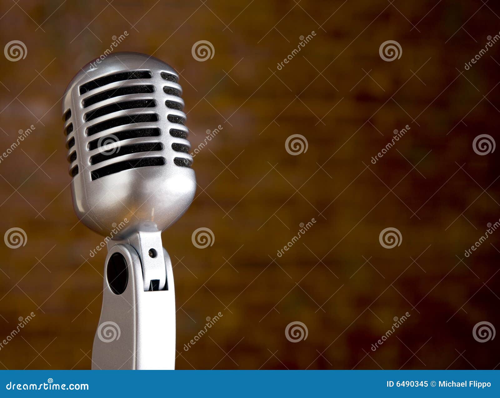 Vintage Microphone in Front of Blurred Background Stock Image - Image ...