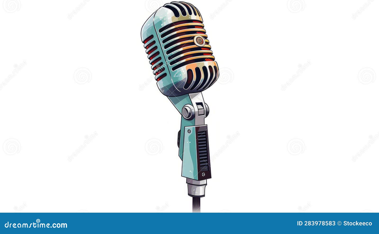 Vintage Microphone: a Performance-oriented Gadgetpunk Drawing Stock ...