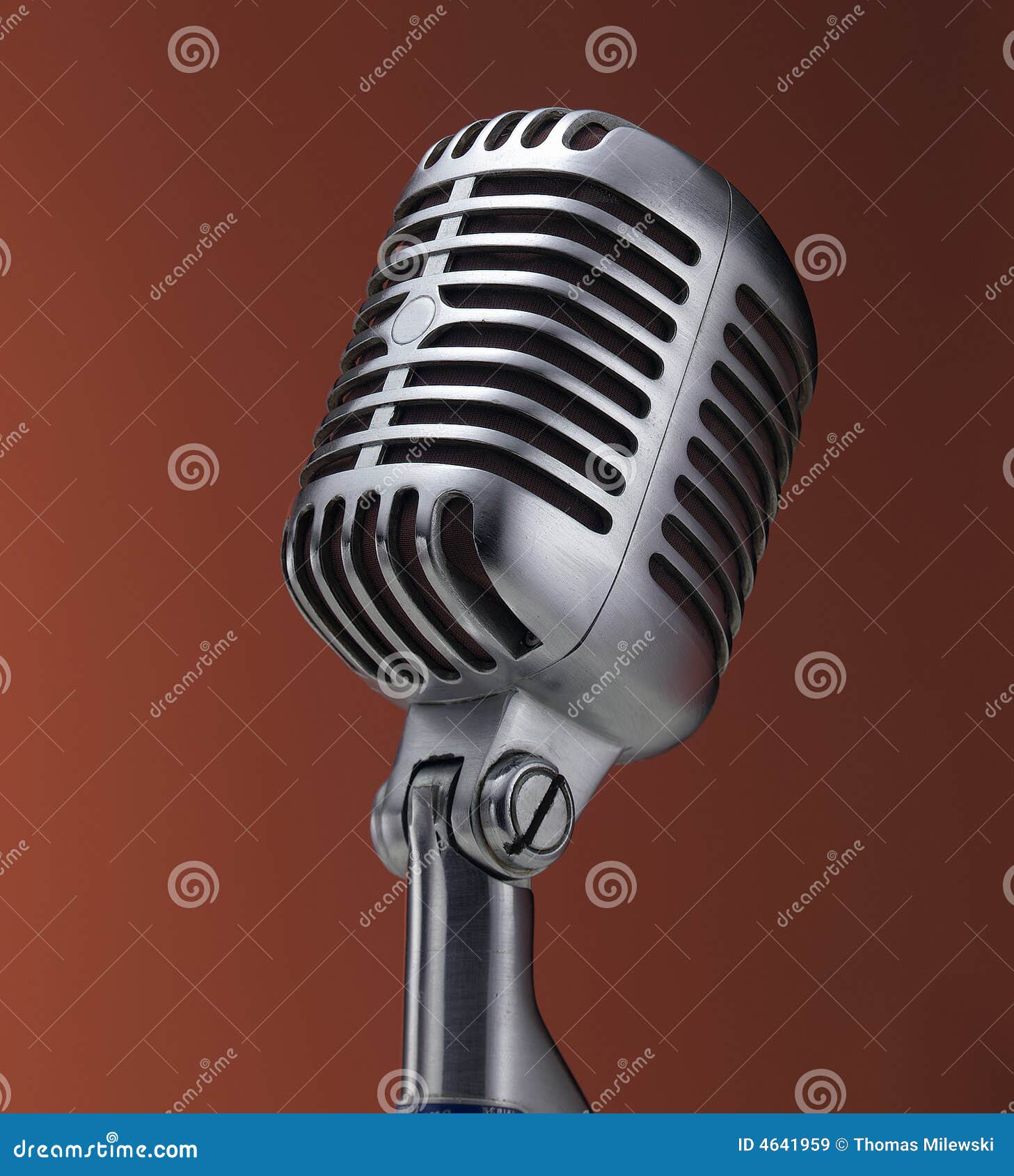 Vintage microphone on red stock image. Image of chrome - 4641959