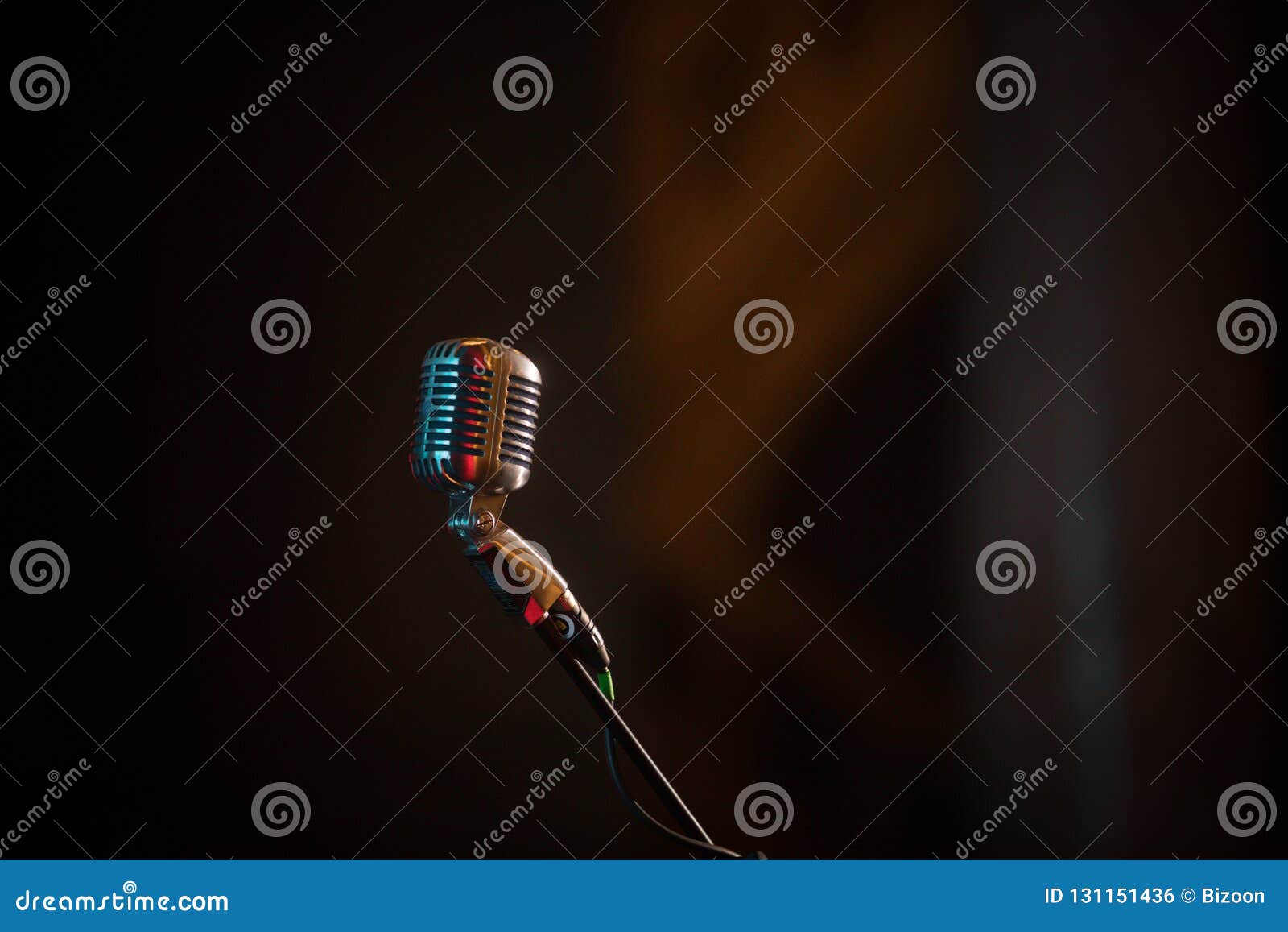 Vintage Microphone on a Stand Editorial Photo - Image of radio ...
