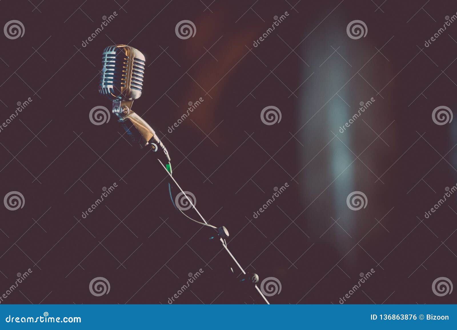 Vintage Microphone on a Stand Stock Photo - Image of professional ...