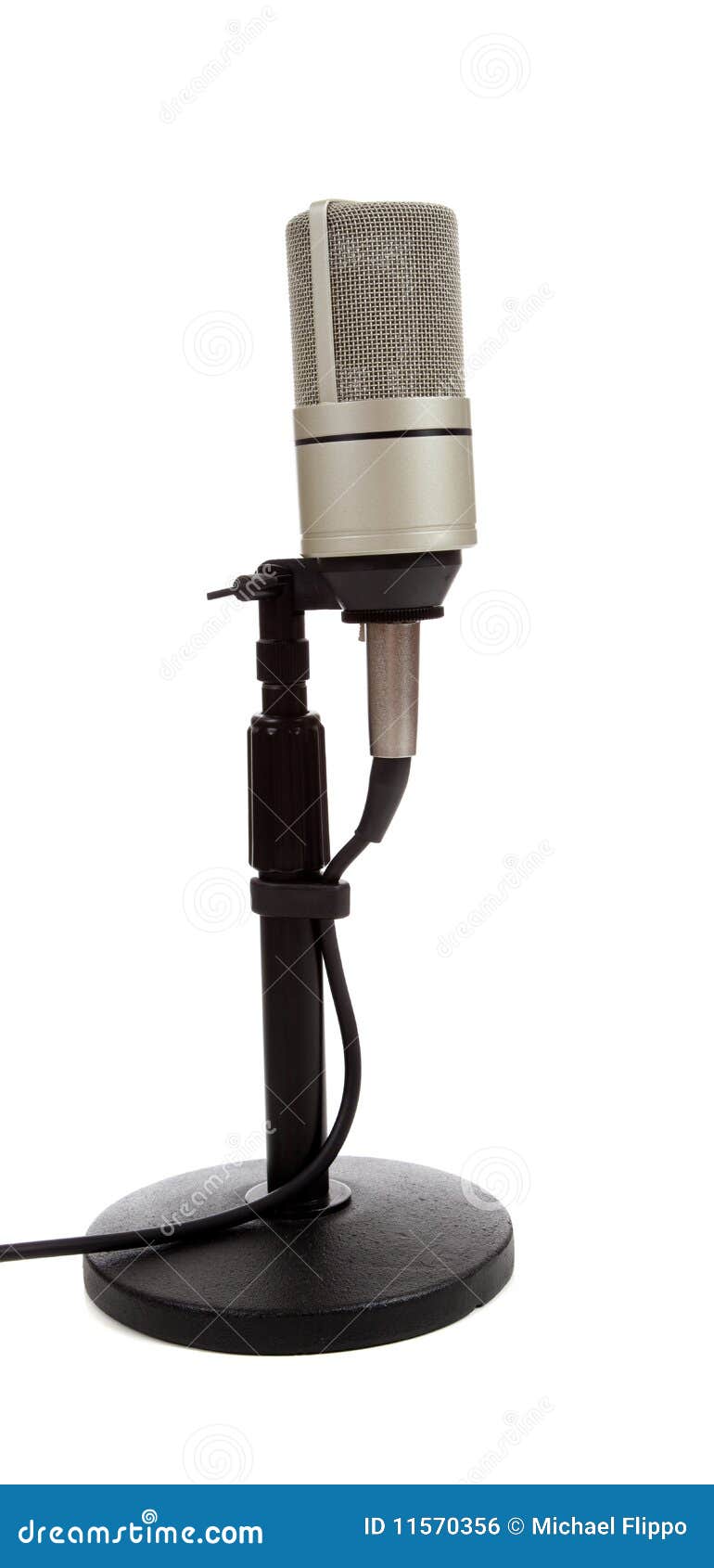 Vintage Microphone on a White Background Stock Photo - Image of voice ...