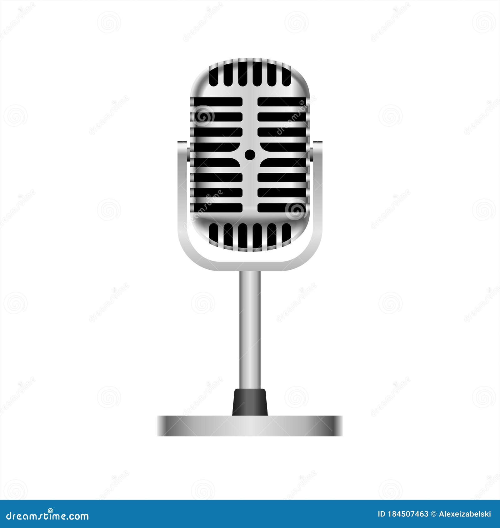 Old Vintage Microphone Icon Isolated On White Background. Design ...