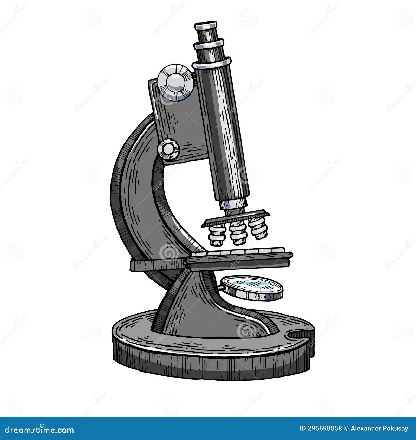 Vintage Microscope Engraving Vector Illustration Stock Vector ...