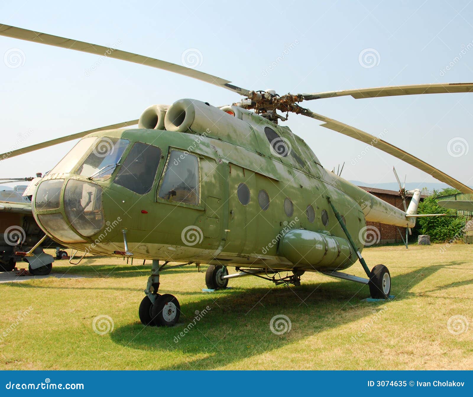 Vintage Military chopper stock image. Image of parked - 3074635