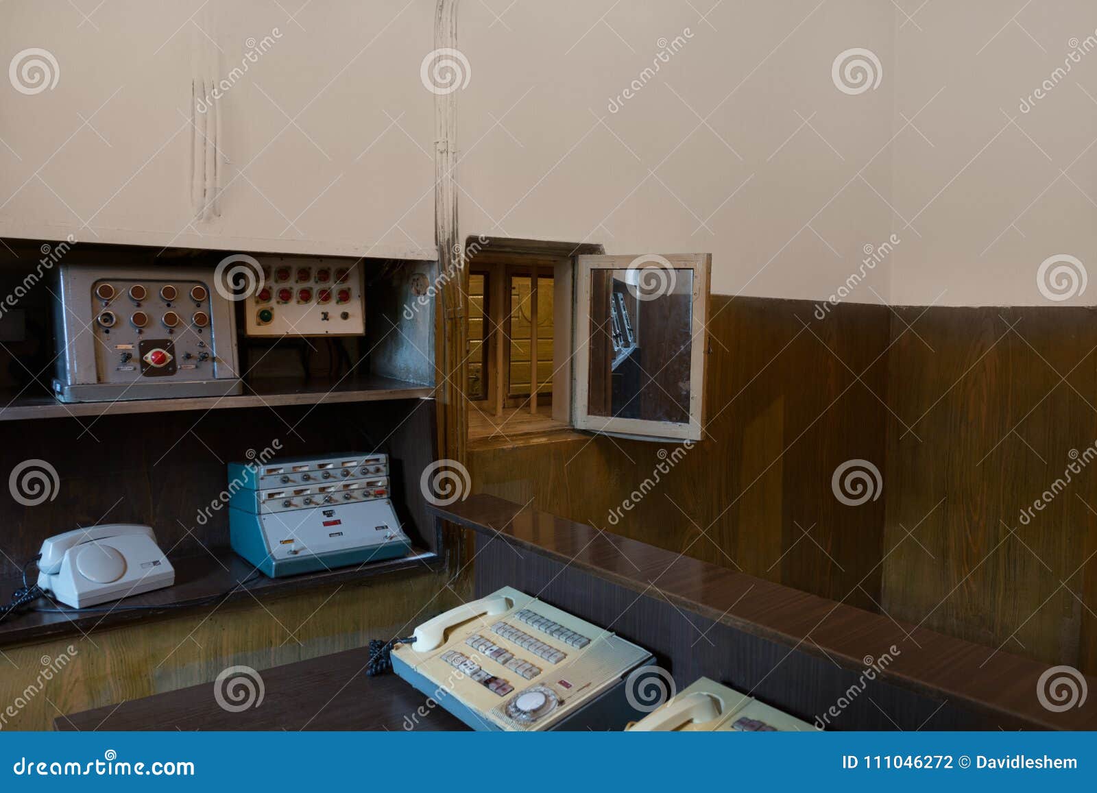 Vintage Military Communication Station and Telephone Stock Photo ...