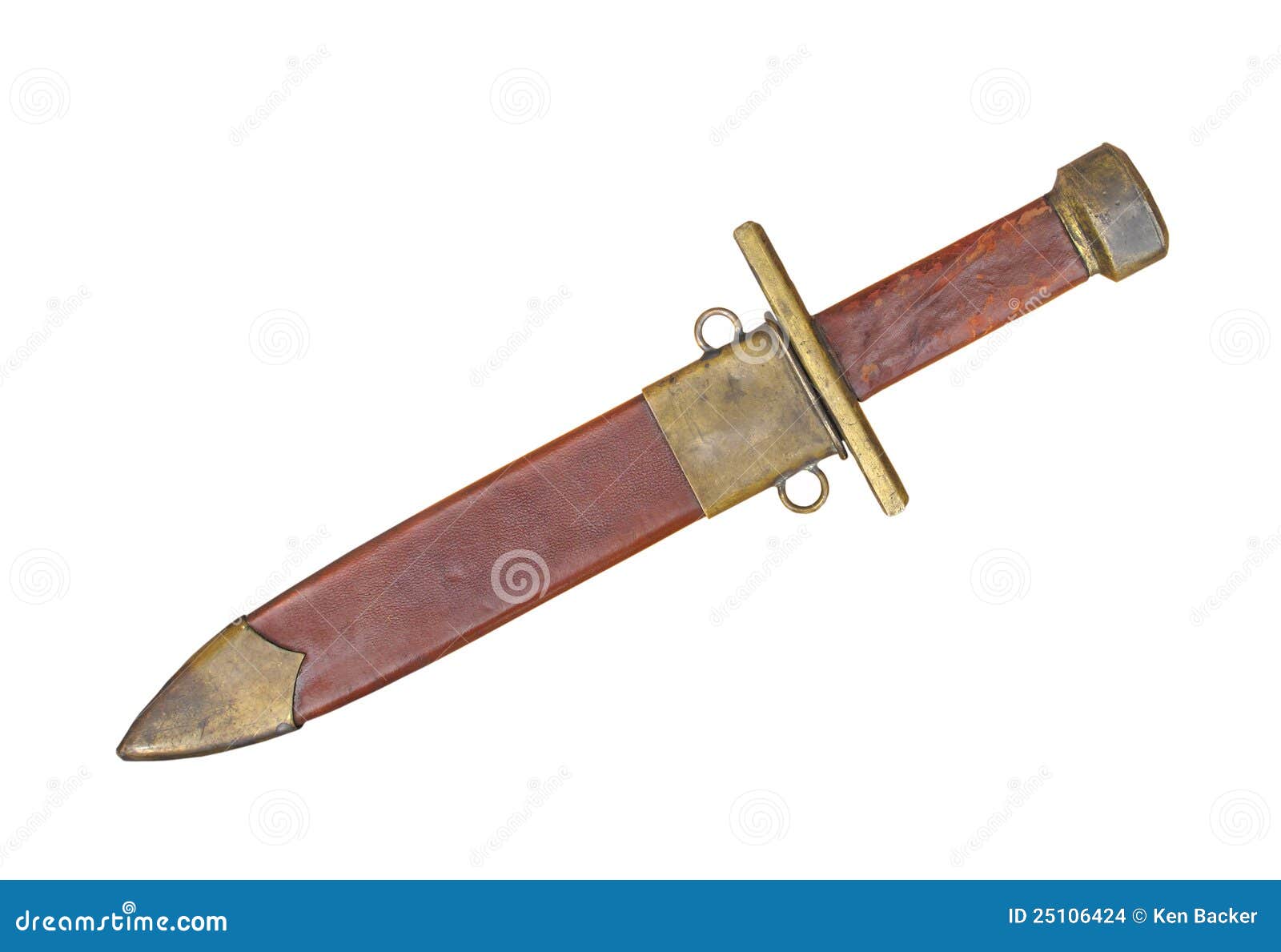Vintage Military Dagger and Scabbard Isolated. Stock Photo - Image of ...