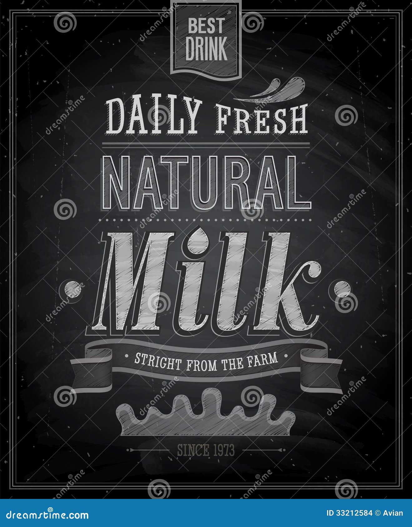 Vintage Milk Vector Poster | CartoonDealer.com #69315218
