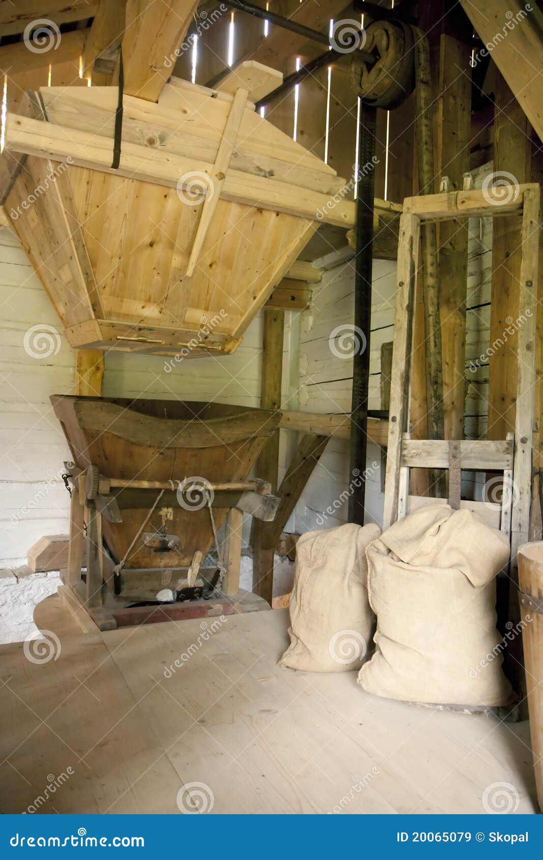 Vintage mill hopper stock image. Image of sack, mill - 20065079