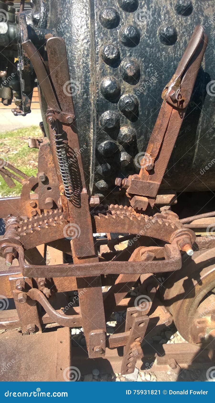 Vintage Mining Cart Brake Mechanism Stock Image - Image of mechanism ...