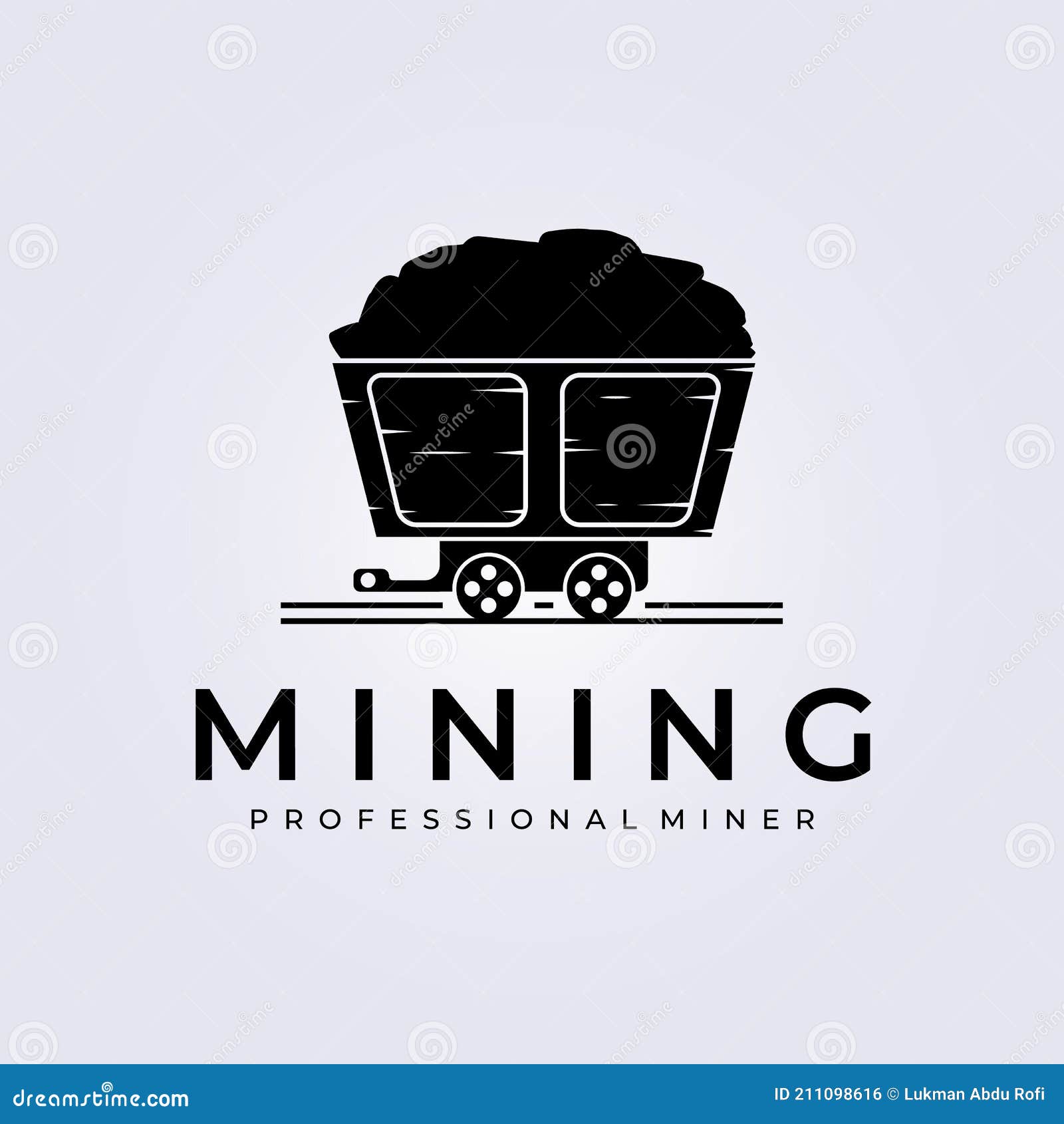 Vintage Mining Train Logo Vector Illustration Design Stock Vector ...