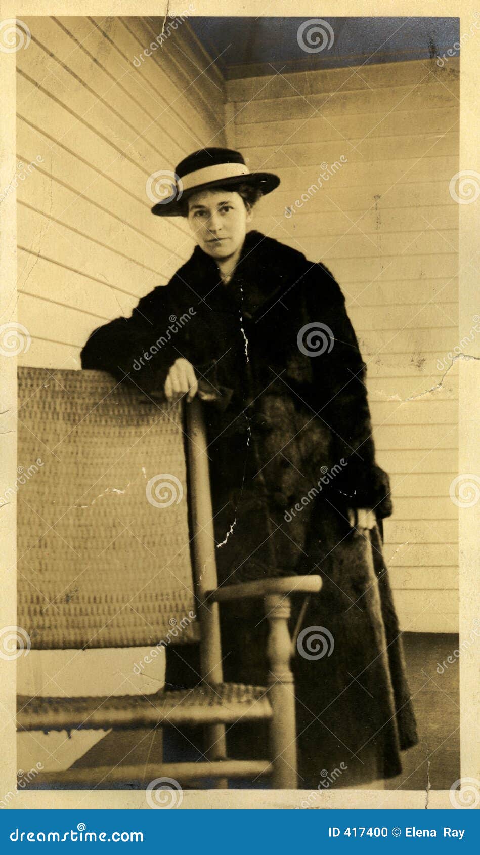 Vintage Miss stock photo. Image of coat, black, sepia, female - 417400