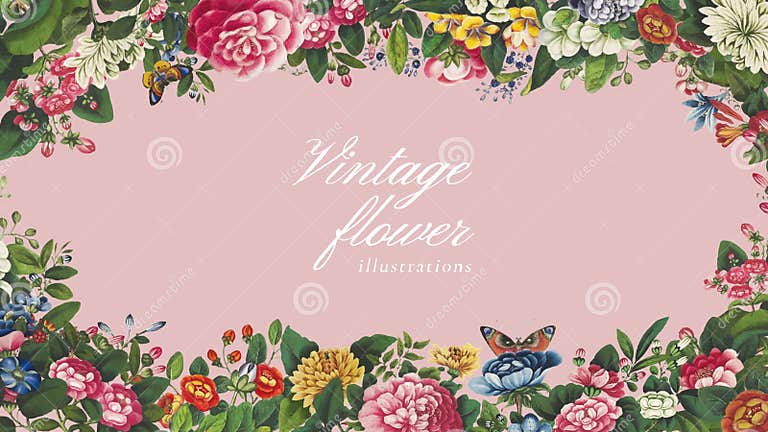 Vintage Mixed Chinese Flower Frame Vector Stock Vector - Illustration ...