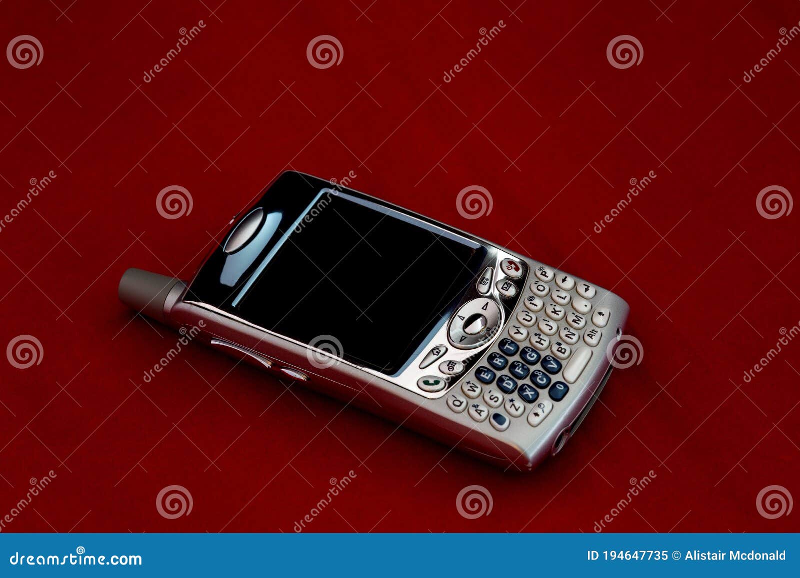 Vintage Mobile Phone on a Red Background Stock Image - Image of ...