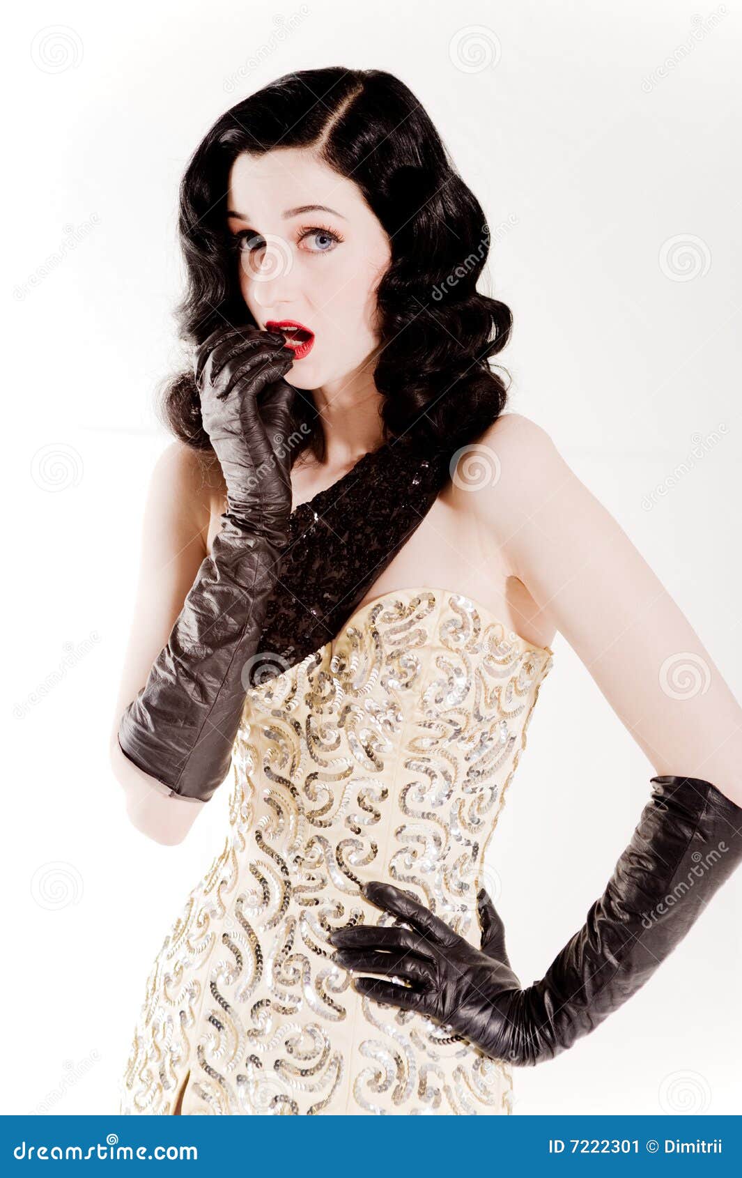 Vintage Model stock image. Image of beauty, white, dress - 7222301