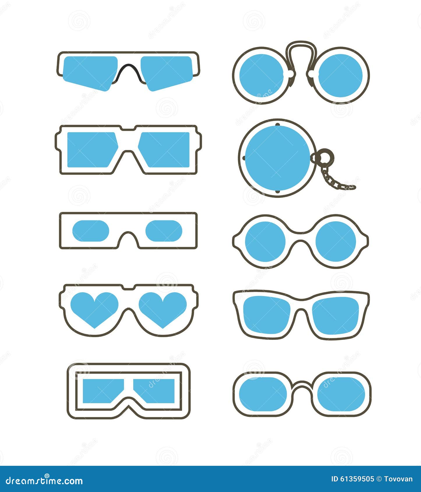 Vintage and Modern Glasses Collection Stock Vector - Illustration of ...