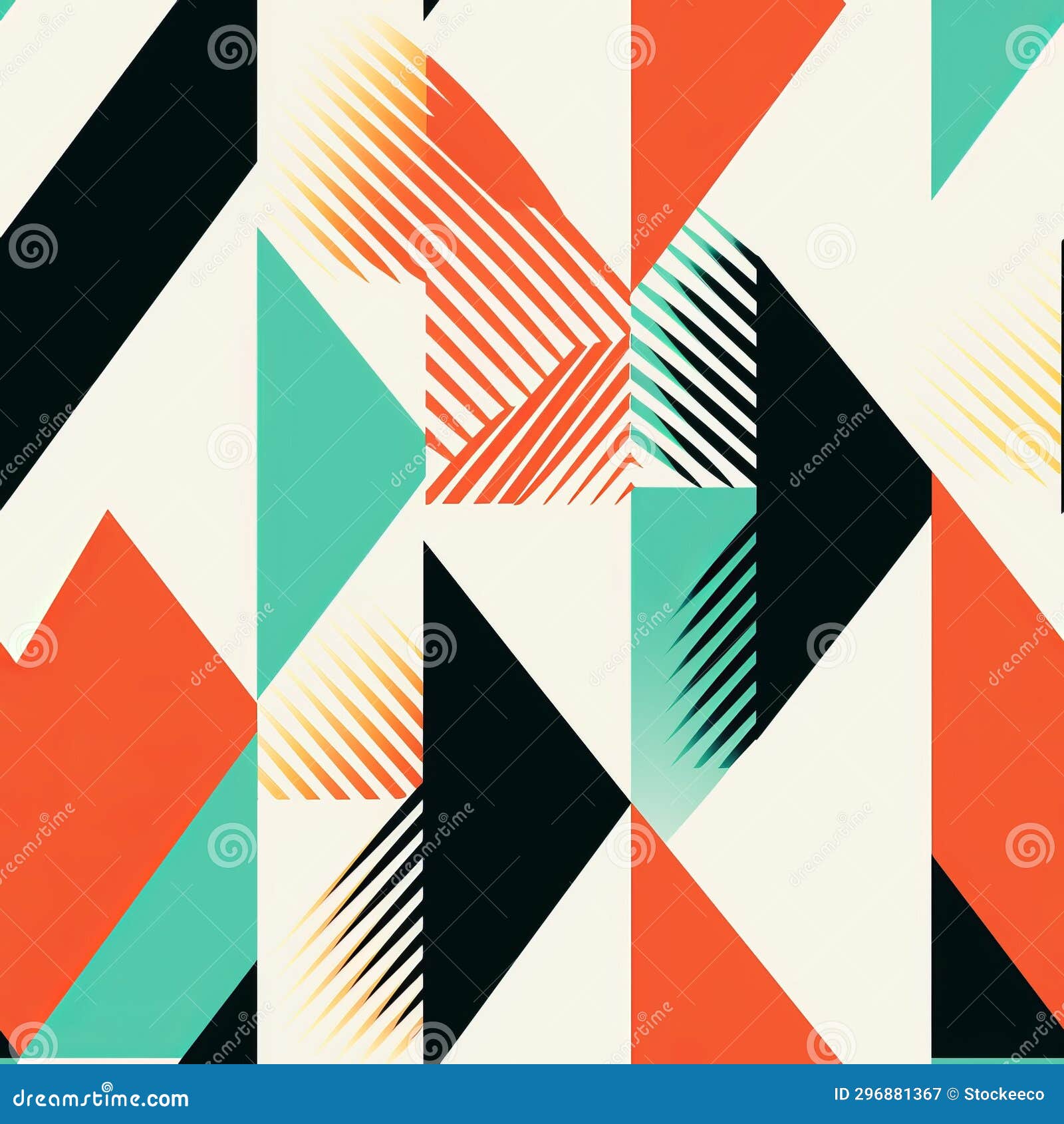 Vintage Modernism: Dynamic Geometric Pattern for Surface Printing Stock ...