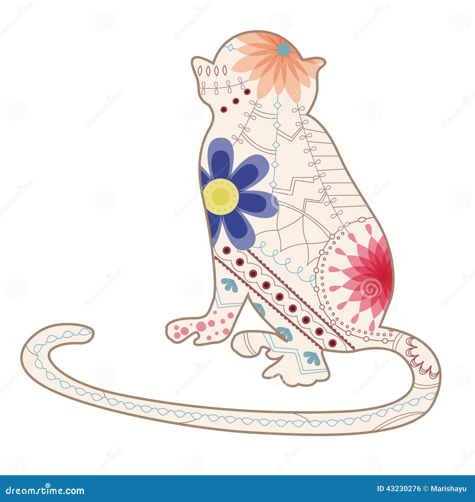 Vintage monkey stock vector. Illustration of element - 43230276