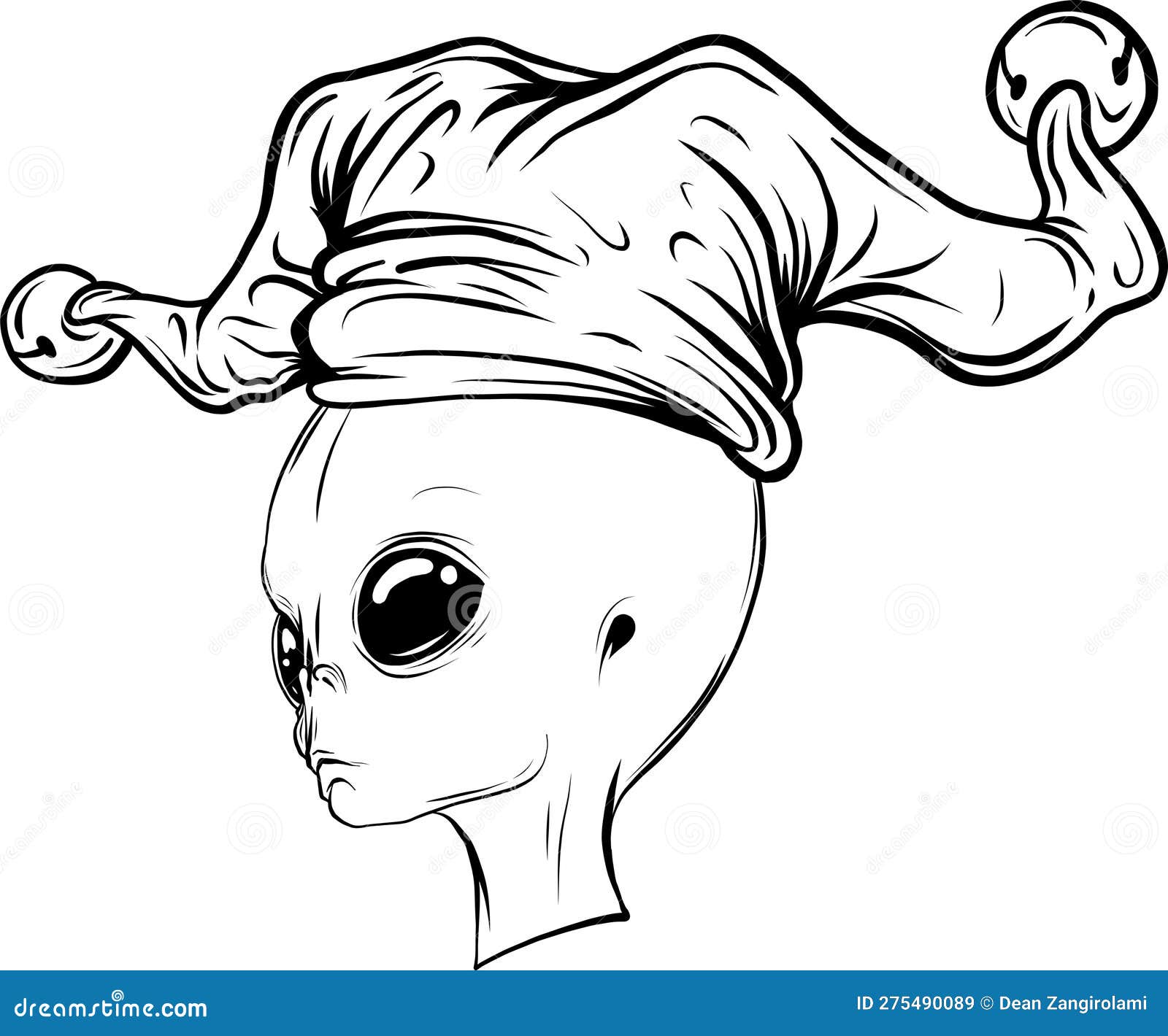Vintage Monochrome Alien Face Concept Isolated Vector Illustration ...
