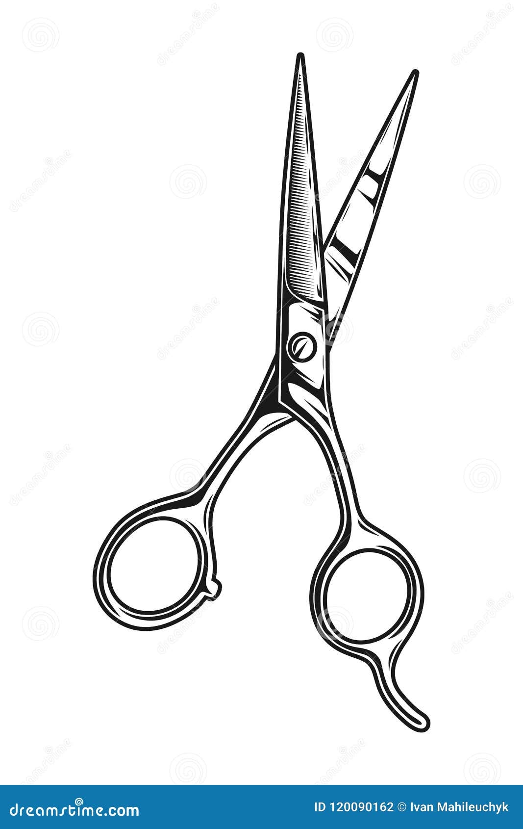 Vintage Monochrome Barber Scissors Concept Stock Vector - Illustration ... Vintage Monochrome Barber Scissors Concept Stock Vector - Illustration ...