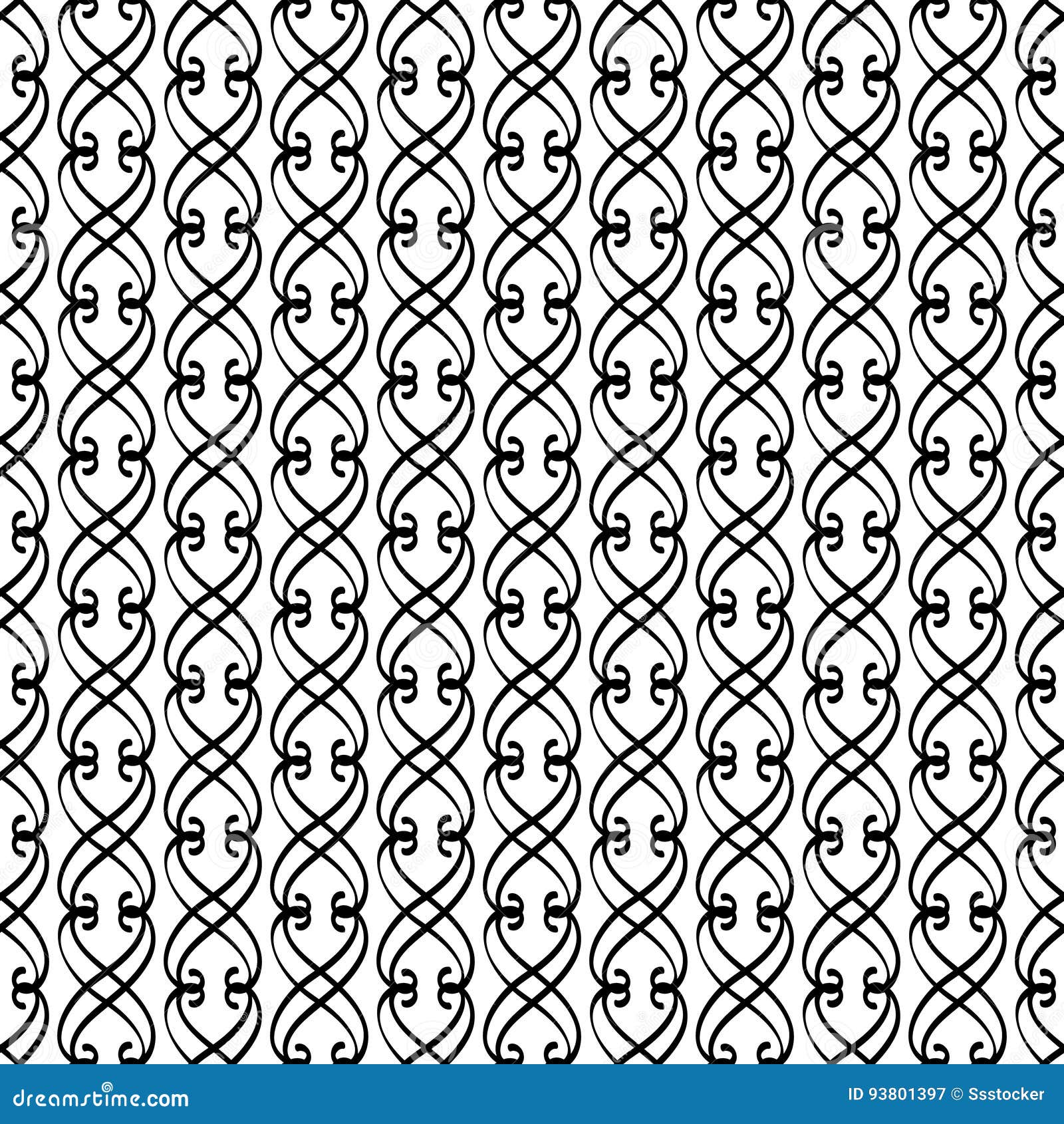 Vintage Monochrome Line Swirl Pattern Stock Vector - Illustration of ...