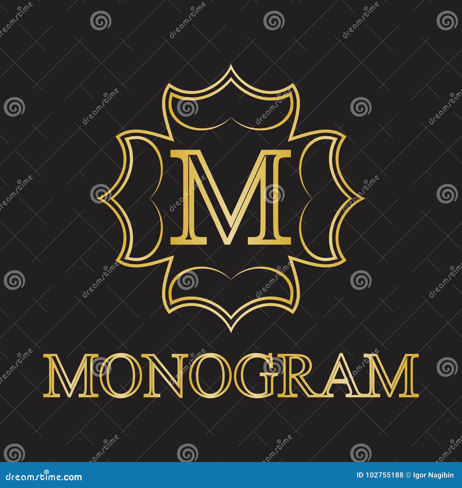 Monogram icon stock illustration. Illustration of decorative - 102755188