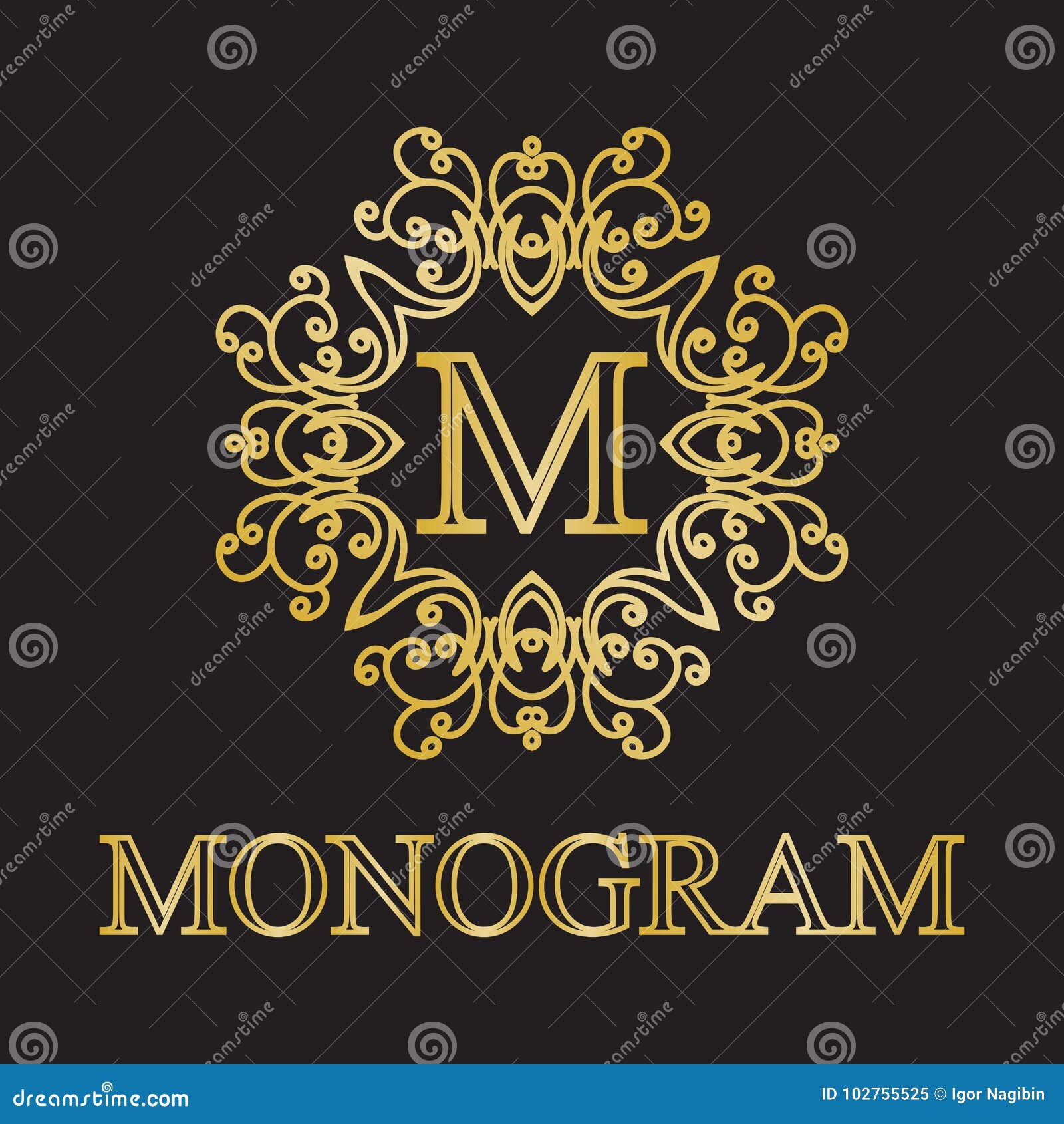 Monogram icon stock illustration. Illustration of emblem - 102755525