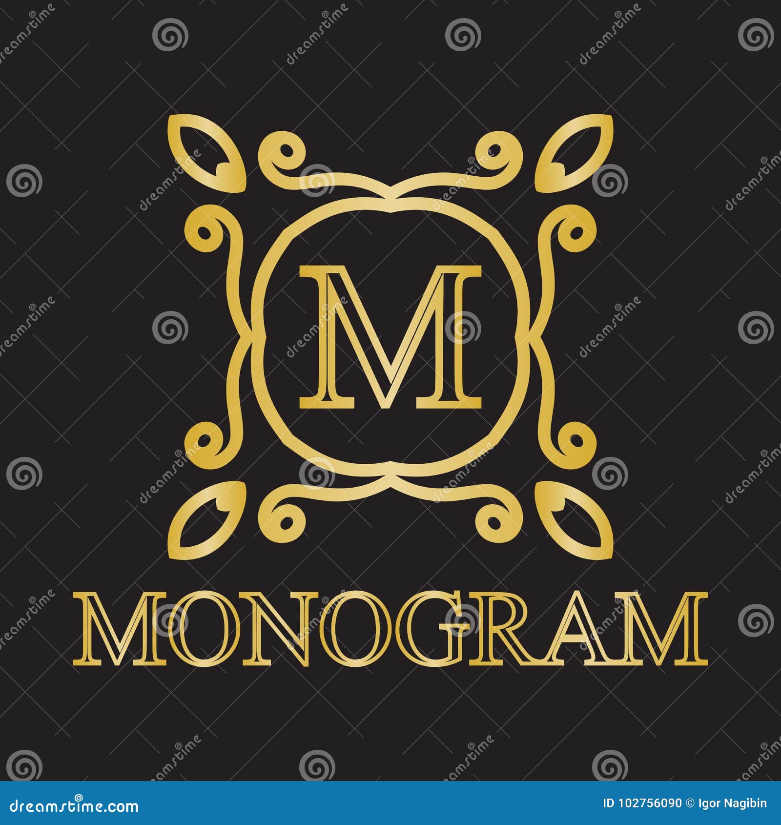 Monogram icon stock illustration. Illustration of border - 102756090