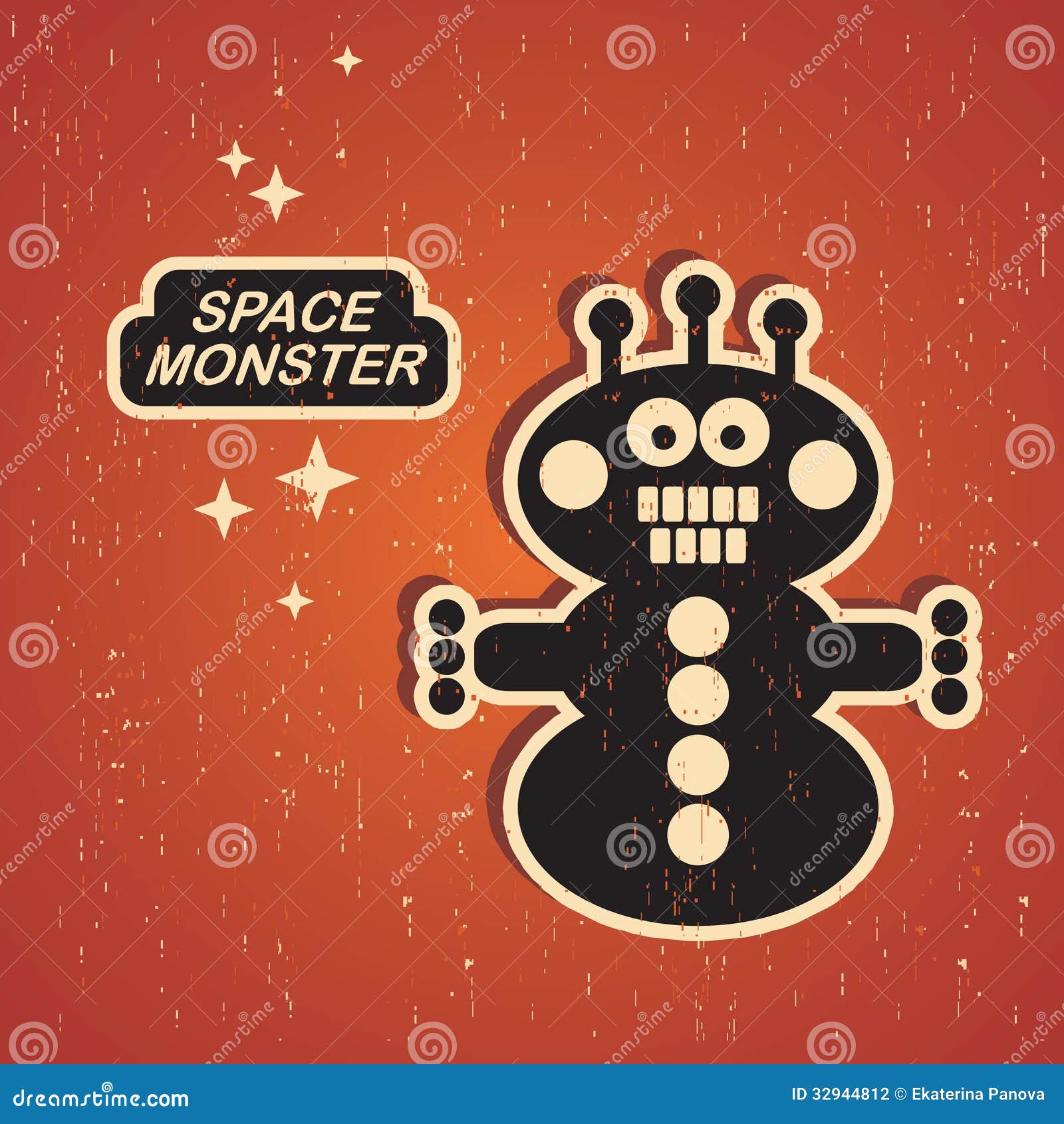 Vintage monster. stock vector. Illustration of animal - 32944812