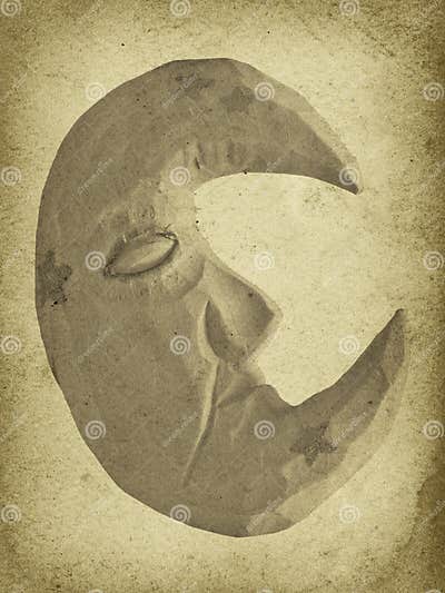 Vintage Moon Man stock image. Image of face, moon, grunge - 13381647