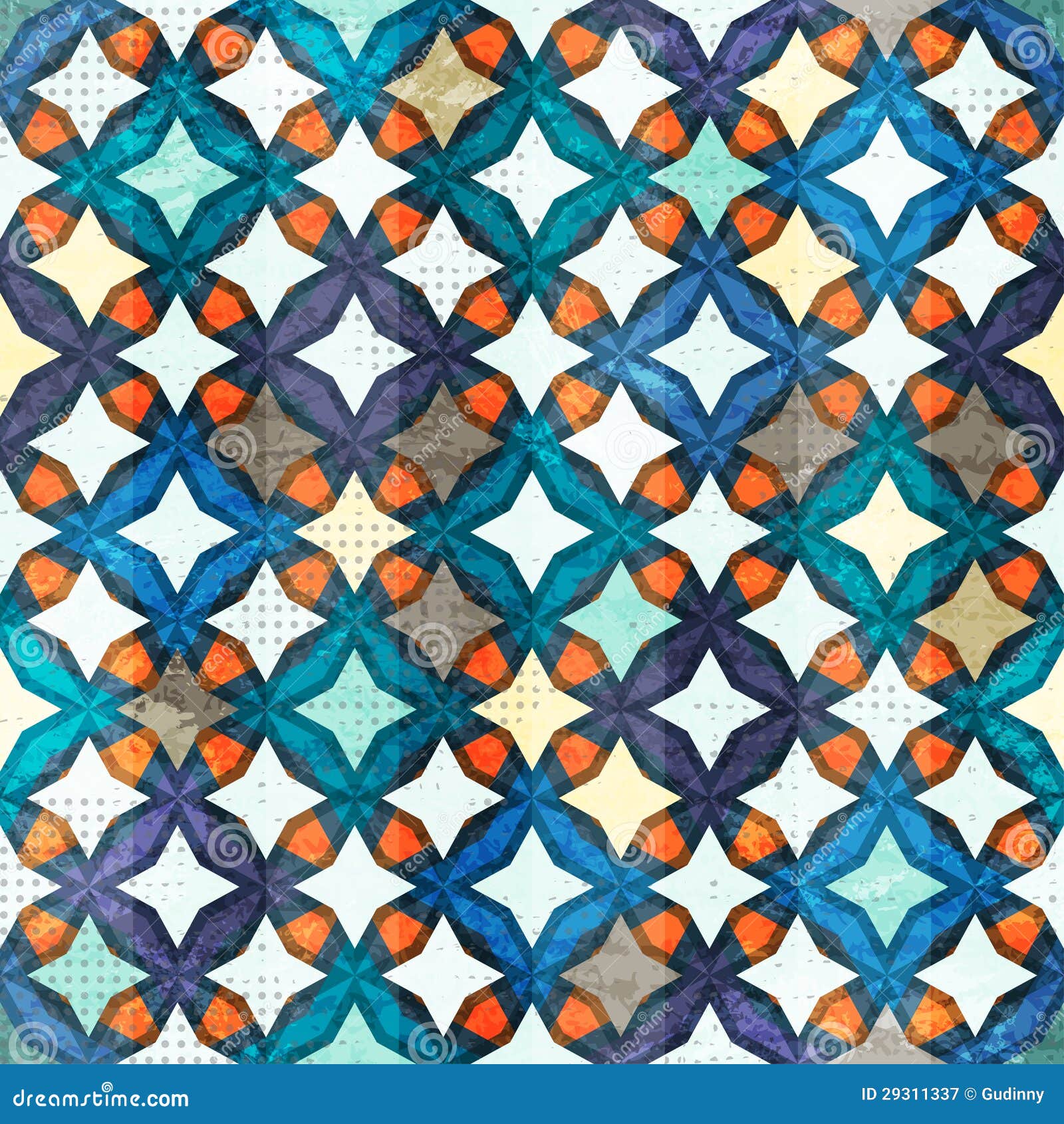 Vintage Mosaic Seamless Pattern Stock Vector - Illustration of morocco ...