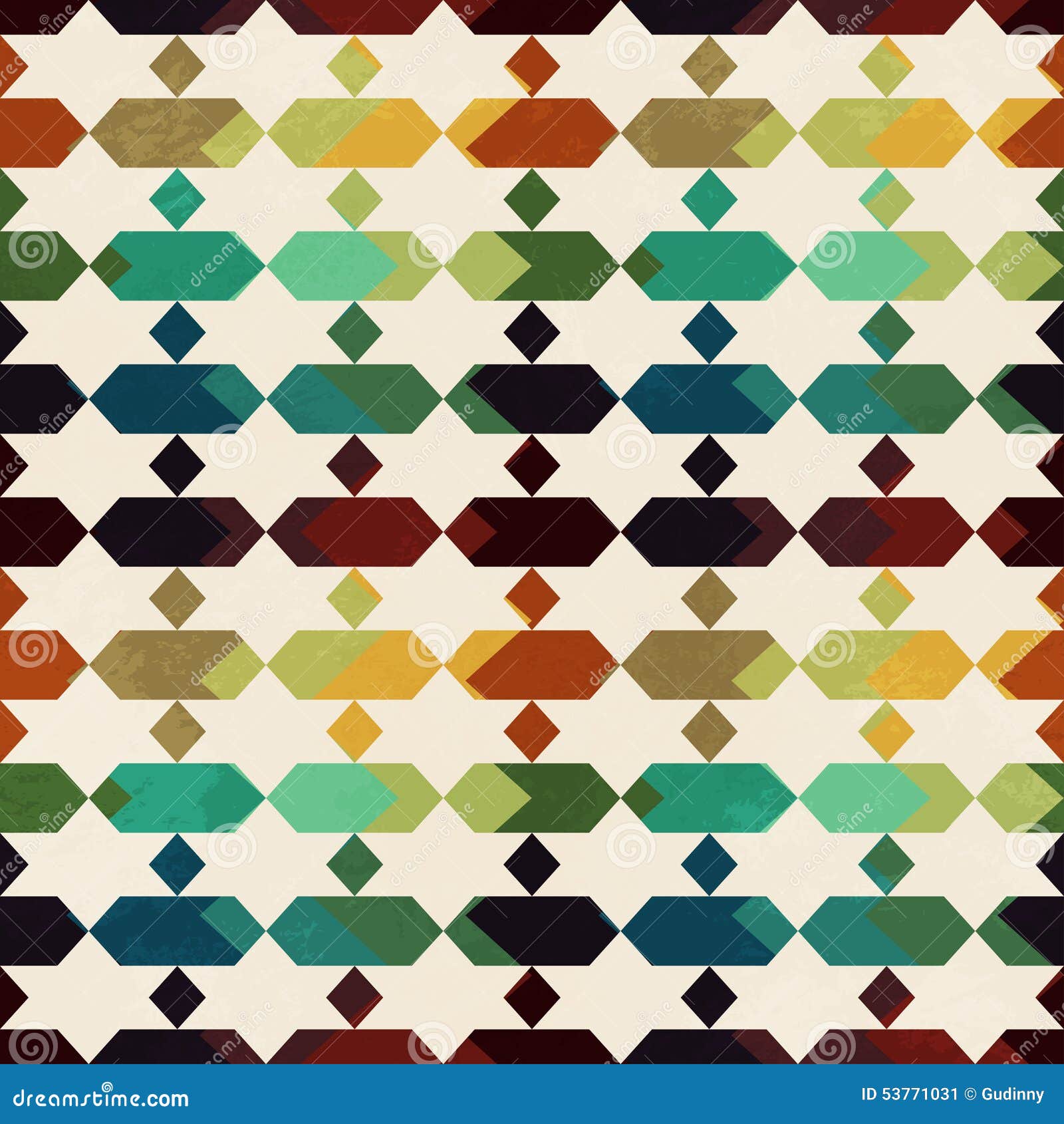 Vintage Mosaic Seamless Pattern Stock Vector - Illustration of mosaic ...