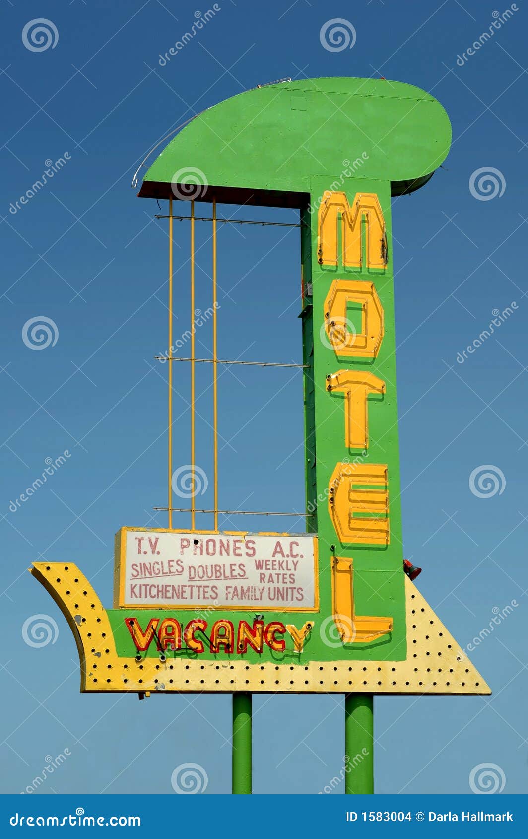 Vintage motel sign stock photo. Image of vacation, googie - 1583004