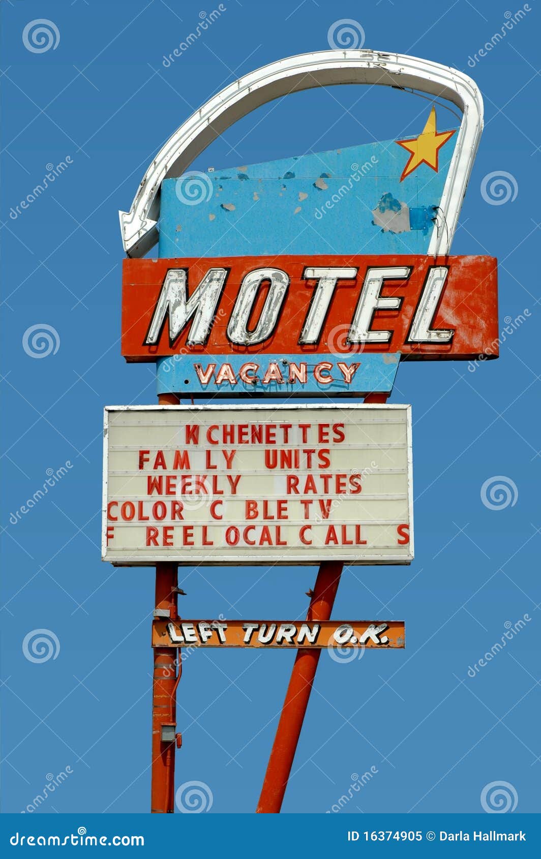 Vintage motel sign stock image. Image of fifties, travel - 16374905