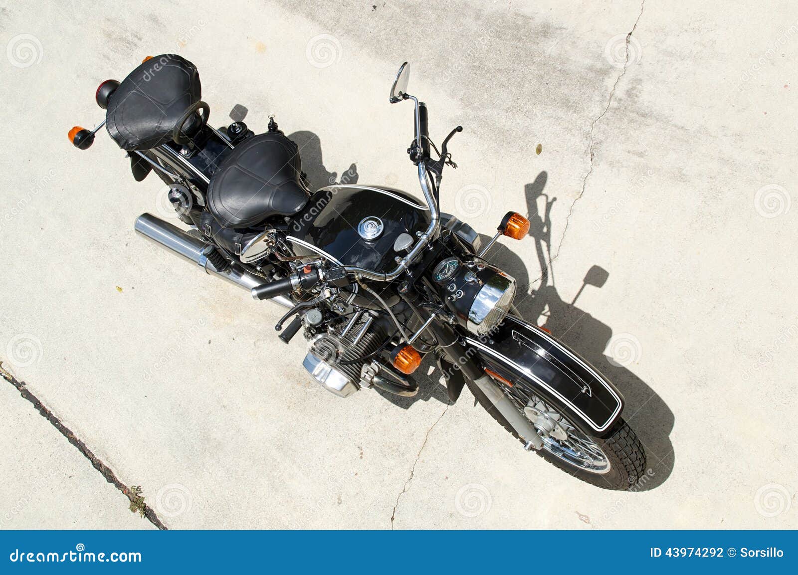 Vintage Motorcycle from Above Stock Photo - Image of outdoors, vintage ...