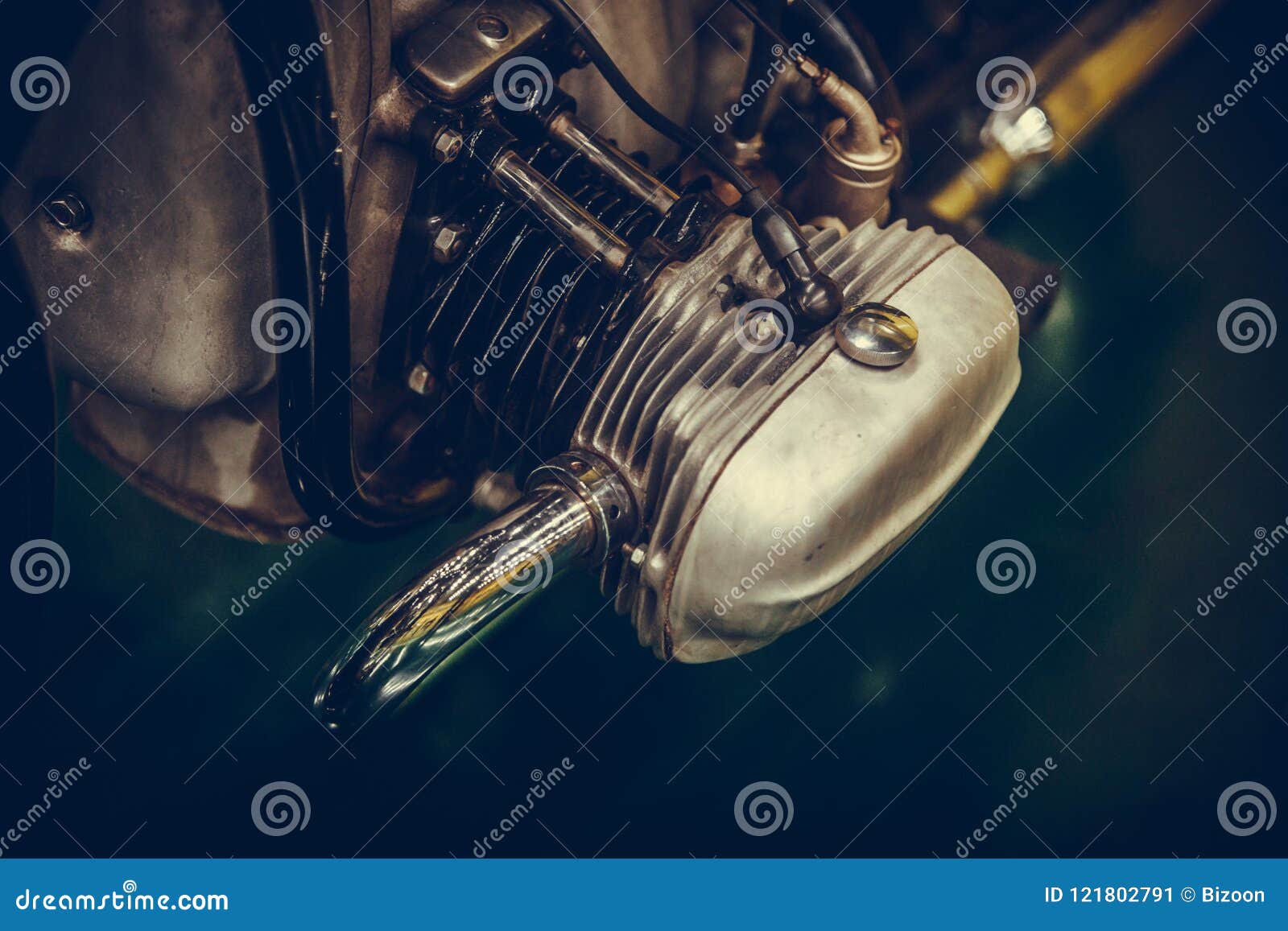 Vintage Motorcycle Boxer Engine Stock Image - Image of cooled, classic ...