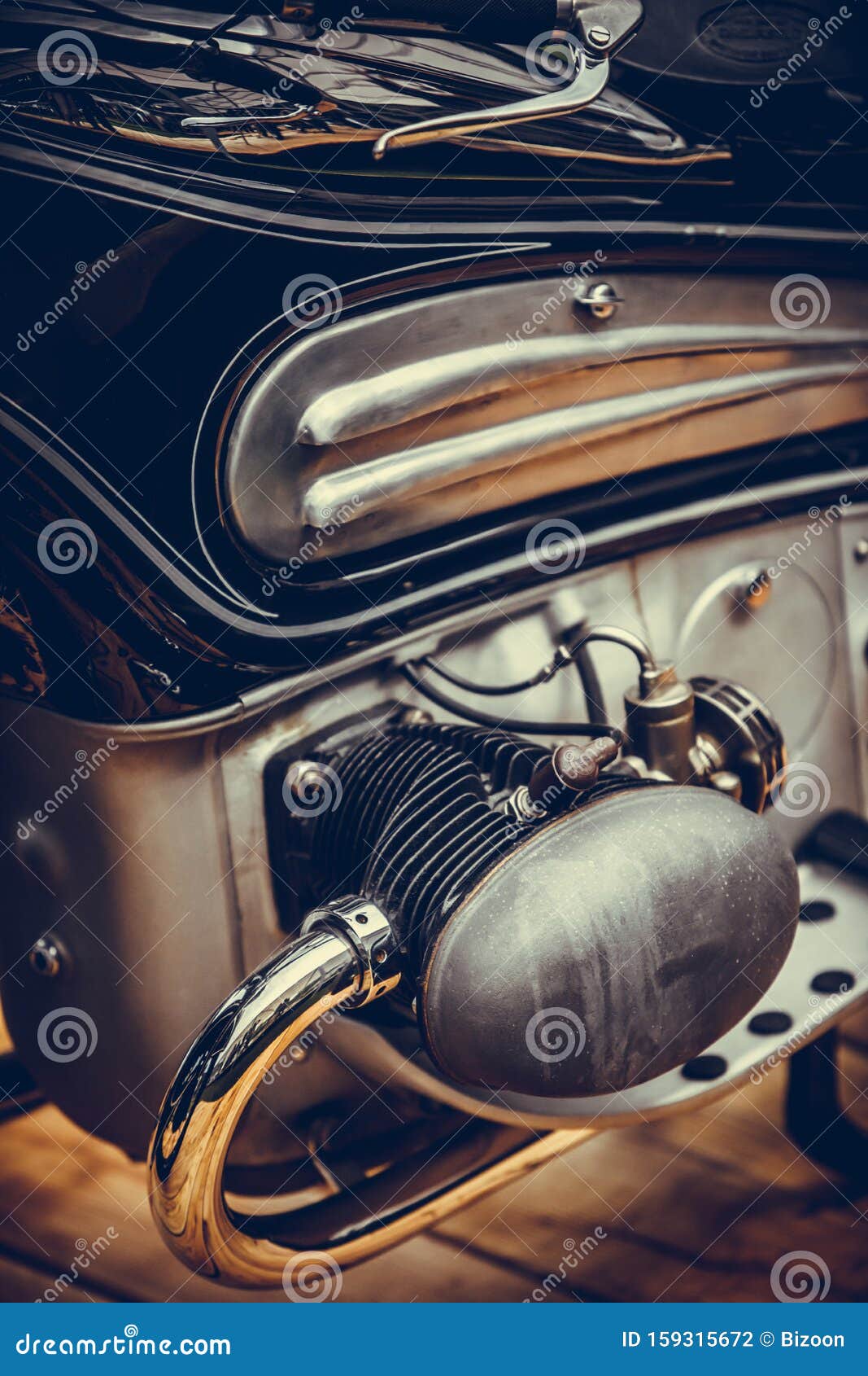 Vintage Motorcycle Boxer Engine Stock Photo - Image of motorbike ...