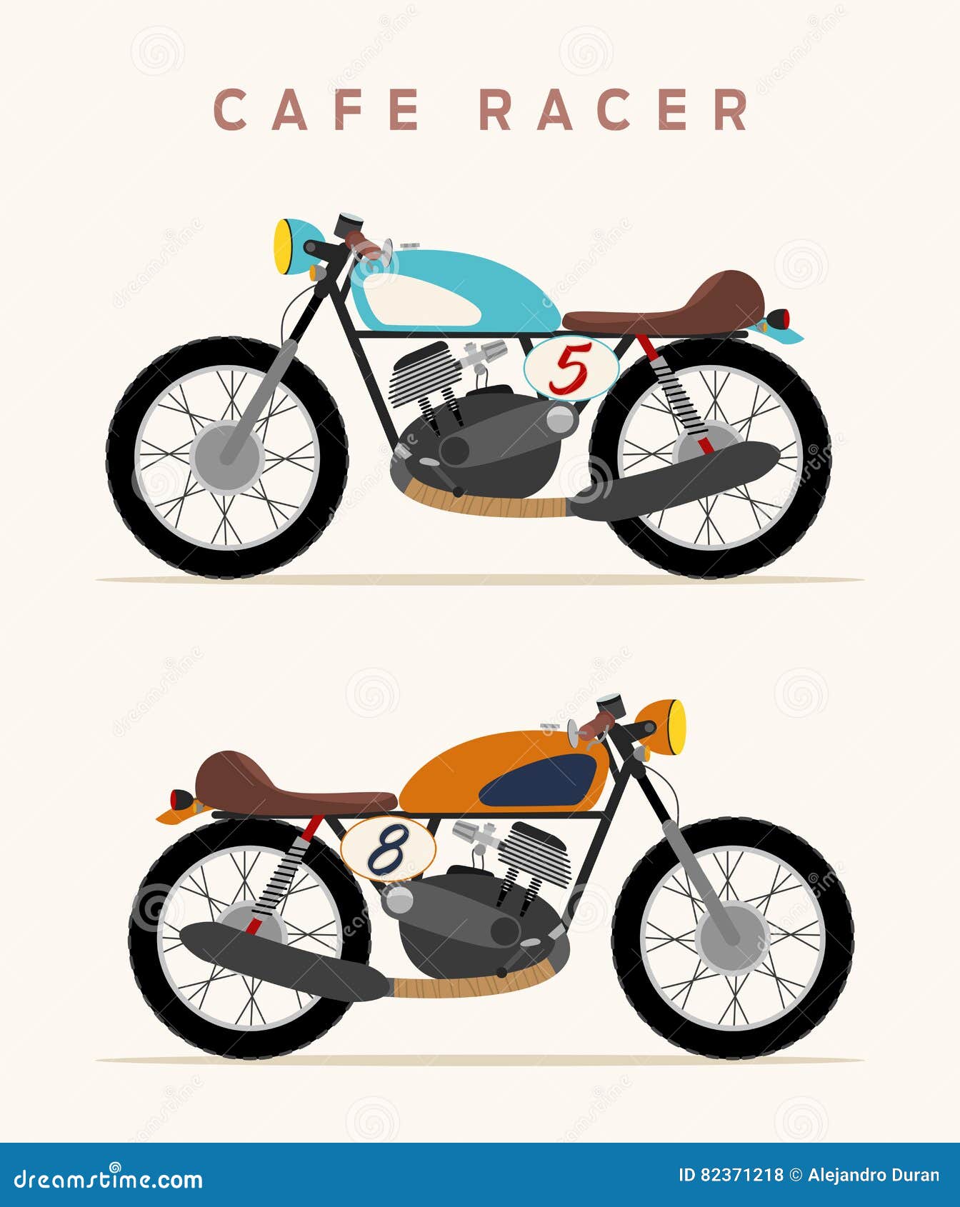 Scrambler Vintage Motorcycle, Cafe Racer Theme. Black And White Colors ...