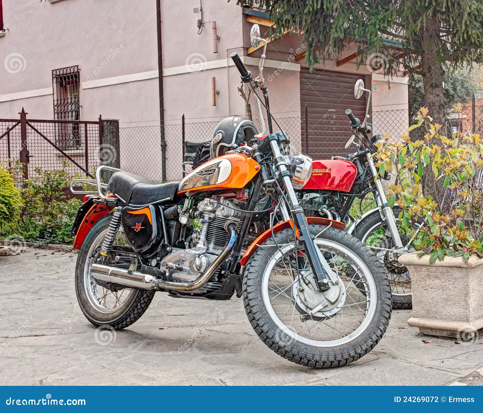 Vintage motorcycle Ducati editorial photography. Image of restored ...