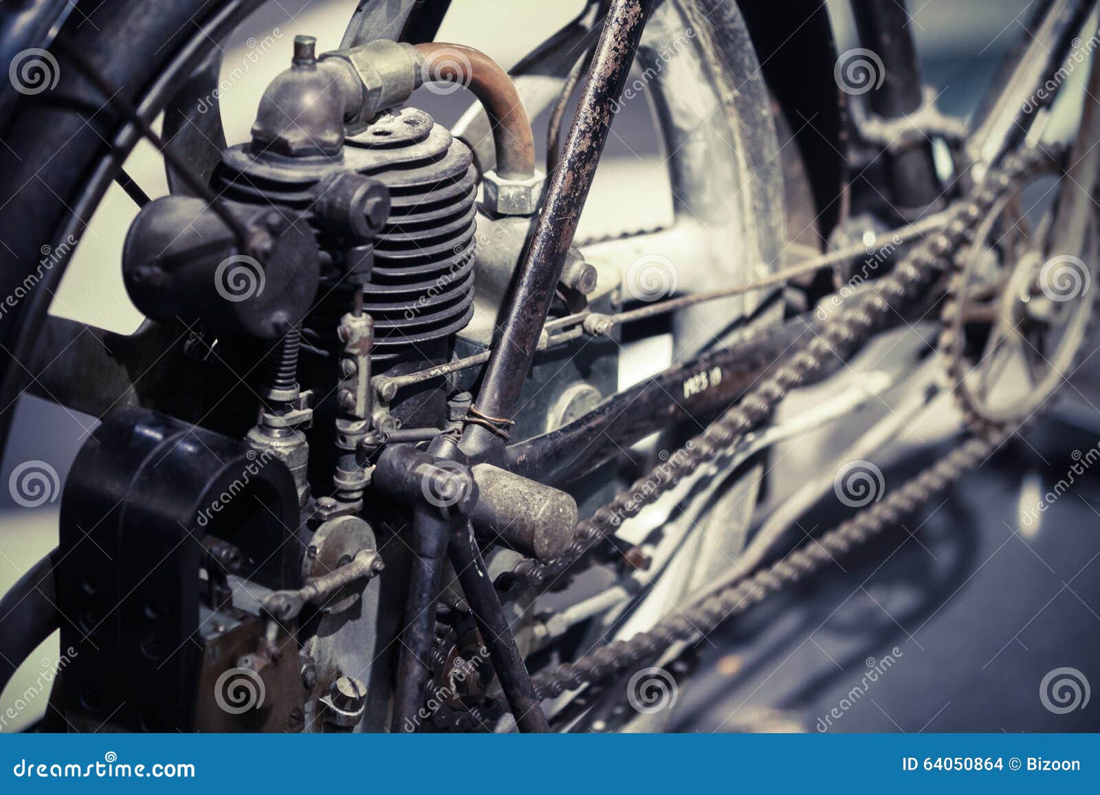 Vintage motorcycle engine stock photo. Image of motorcycle - 64050864