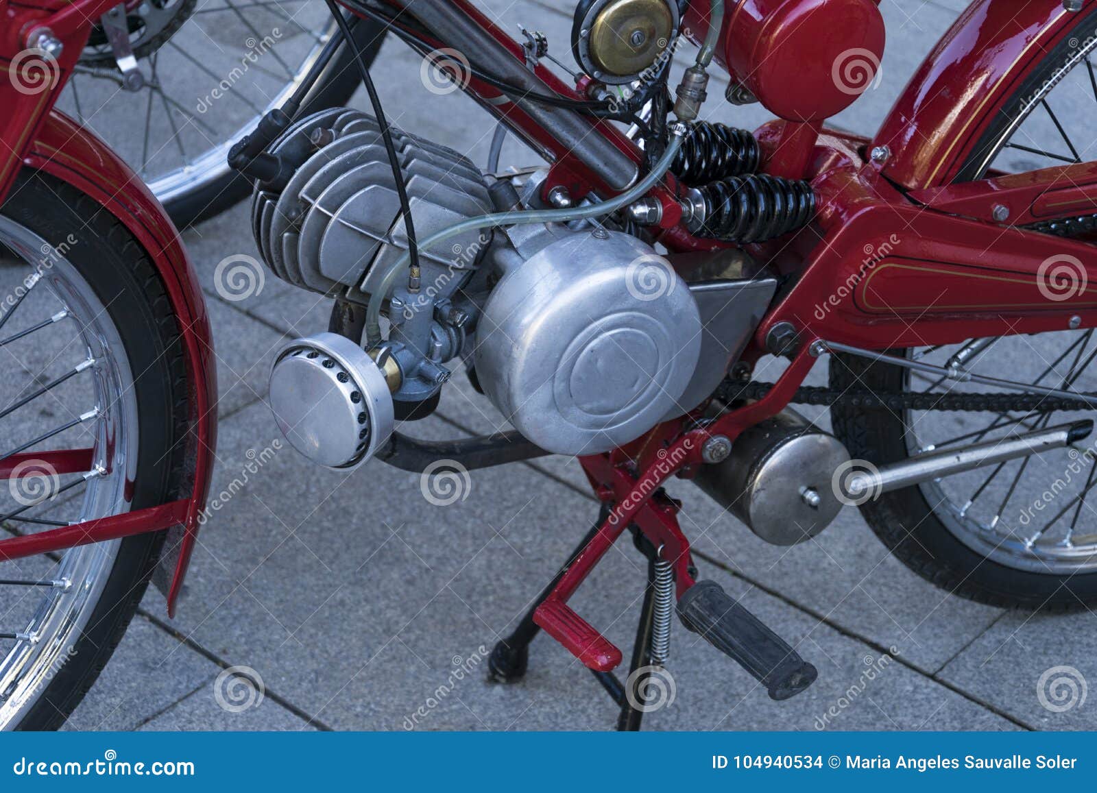 Vintage motorcycle engine. stock photo. Image of simple - 104940534