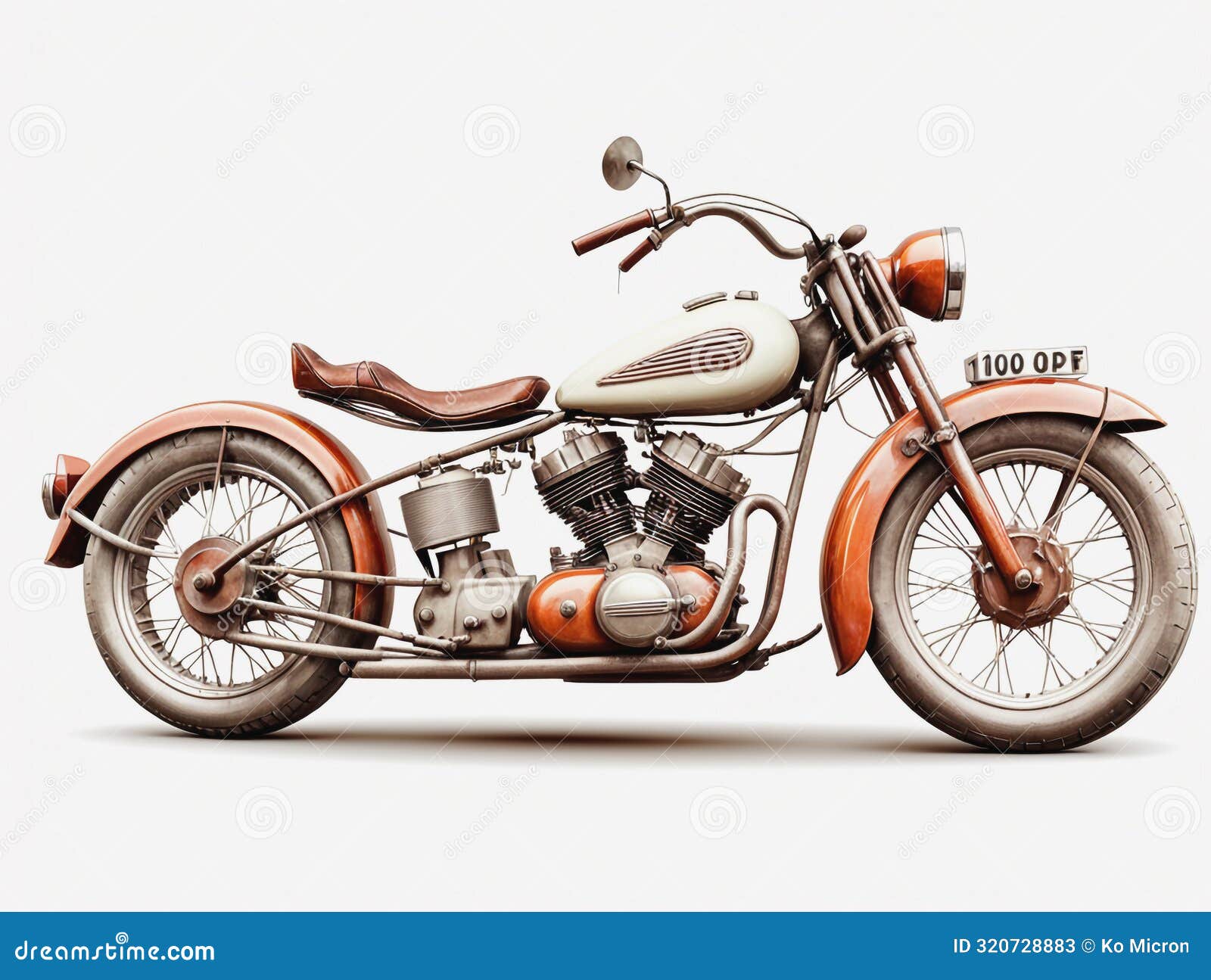 Vintage Motorcycle: a Study in Classic Design Stock Illustration ...