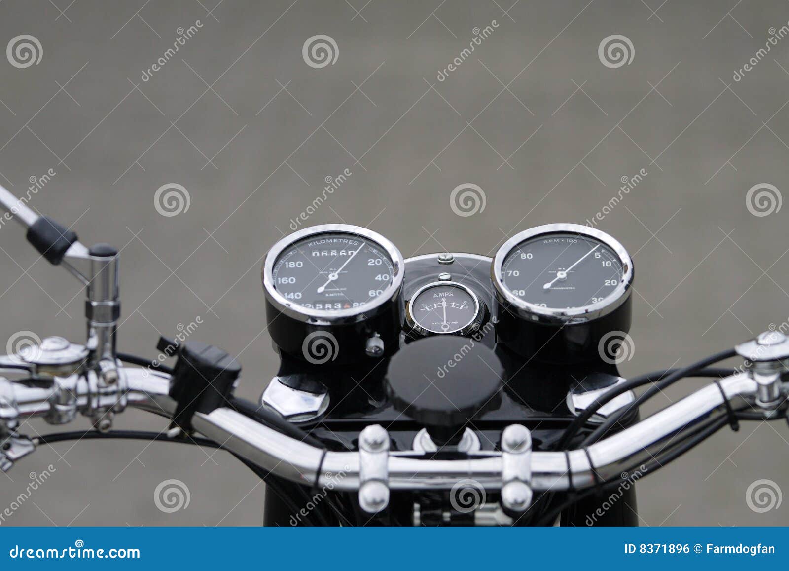 Vintage Motorcycle Instruments Stock Photo - Image of controls ...