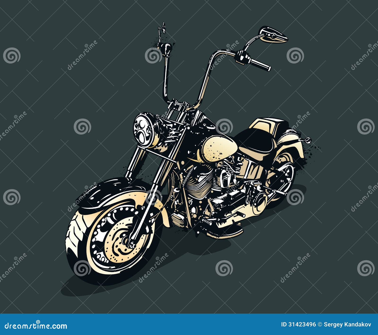 Vintage motorcycle stock vector. Illustration of placard - 31423496