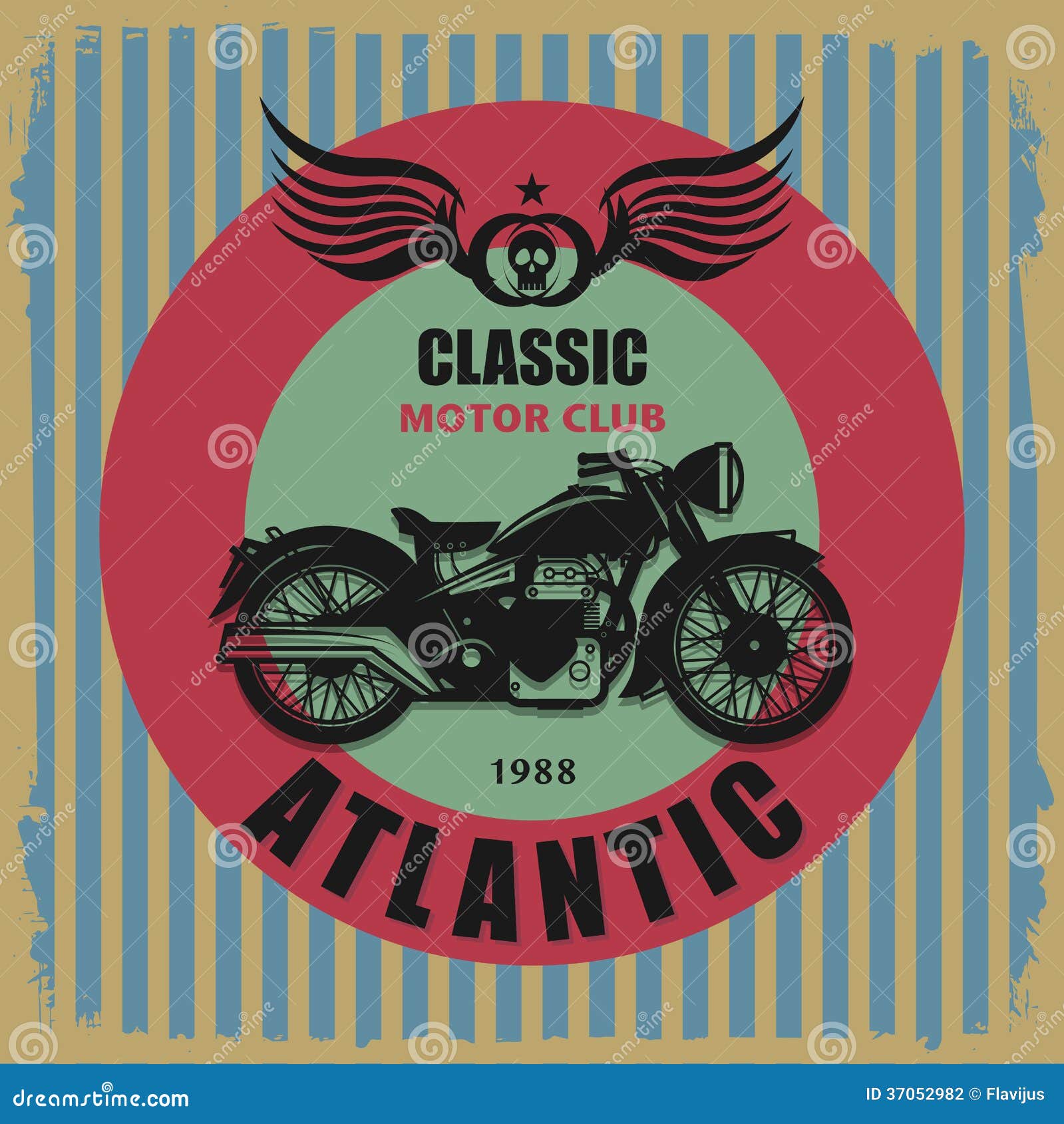 Vintage Motorcycle label stock vector. Illustration of historic - 37052982