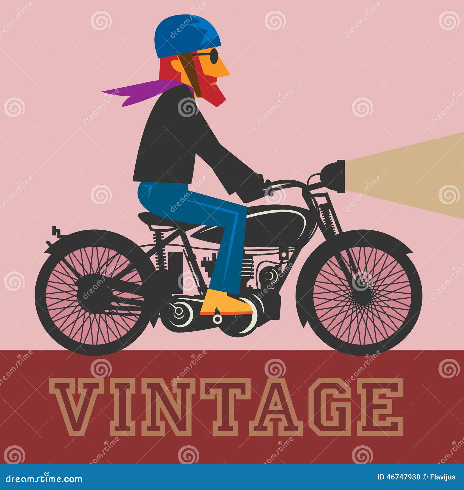 Vintage Motorcycle label stock vector. Illustration of motorbike - 46747930
