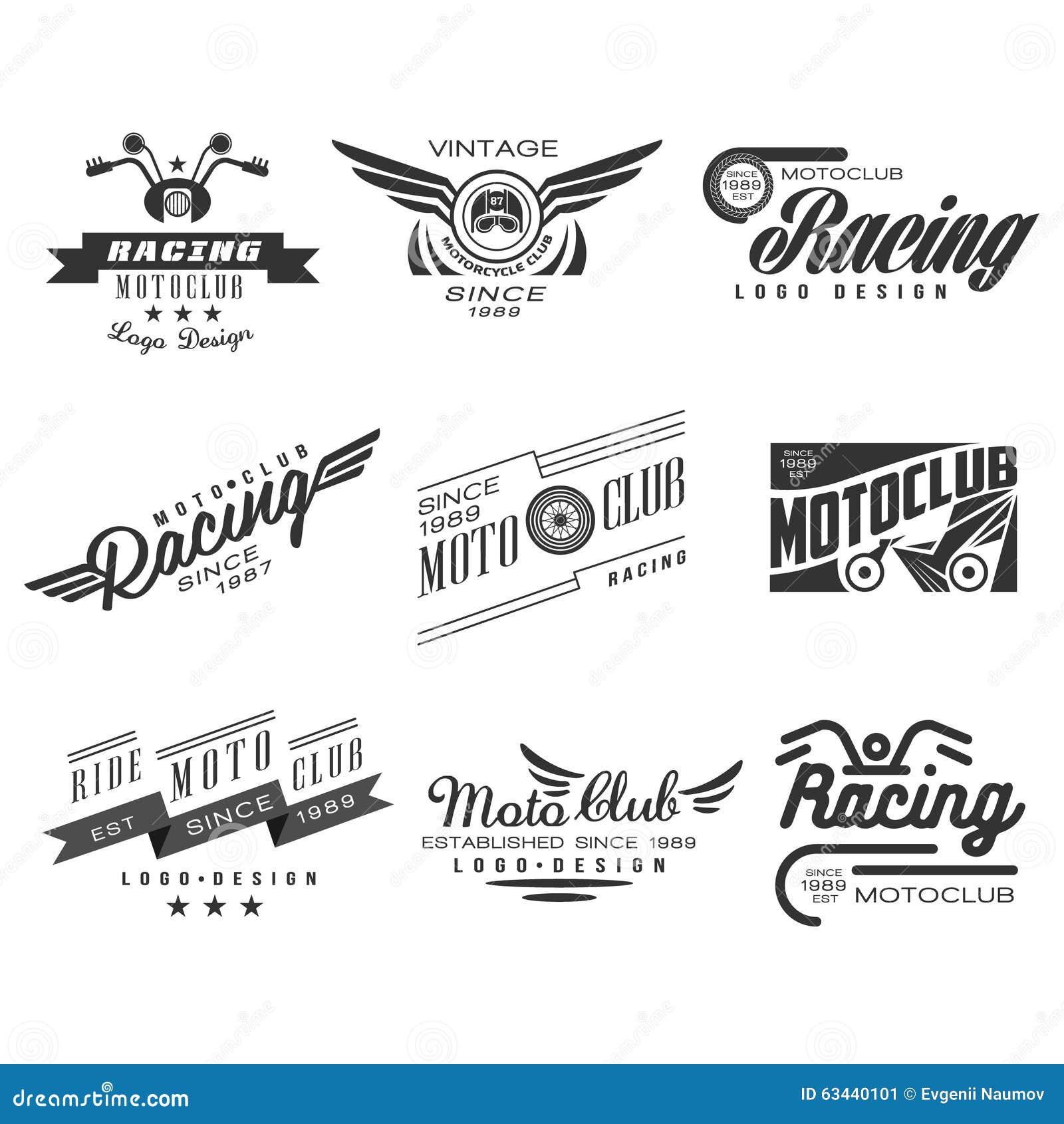 Vintage Motorcycle Labels, Badges, Text and Design Stock Vector ...