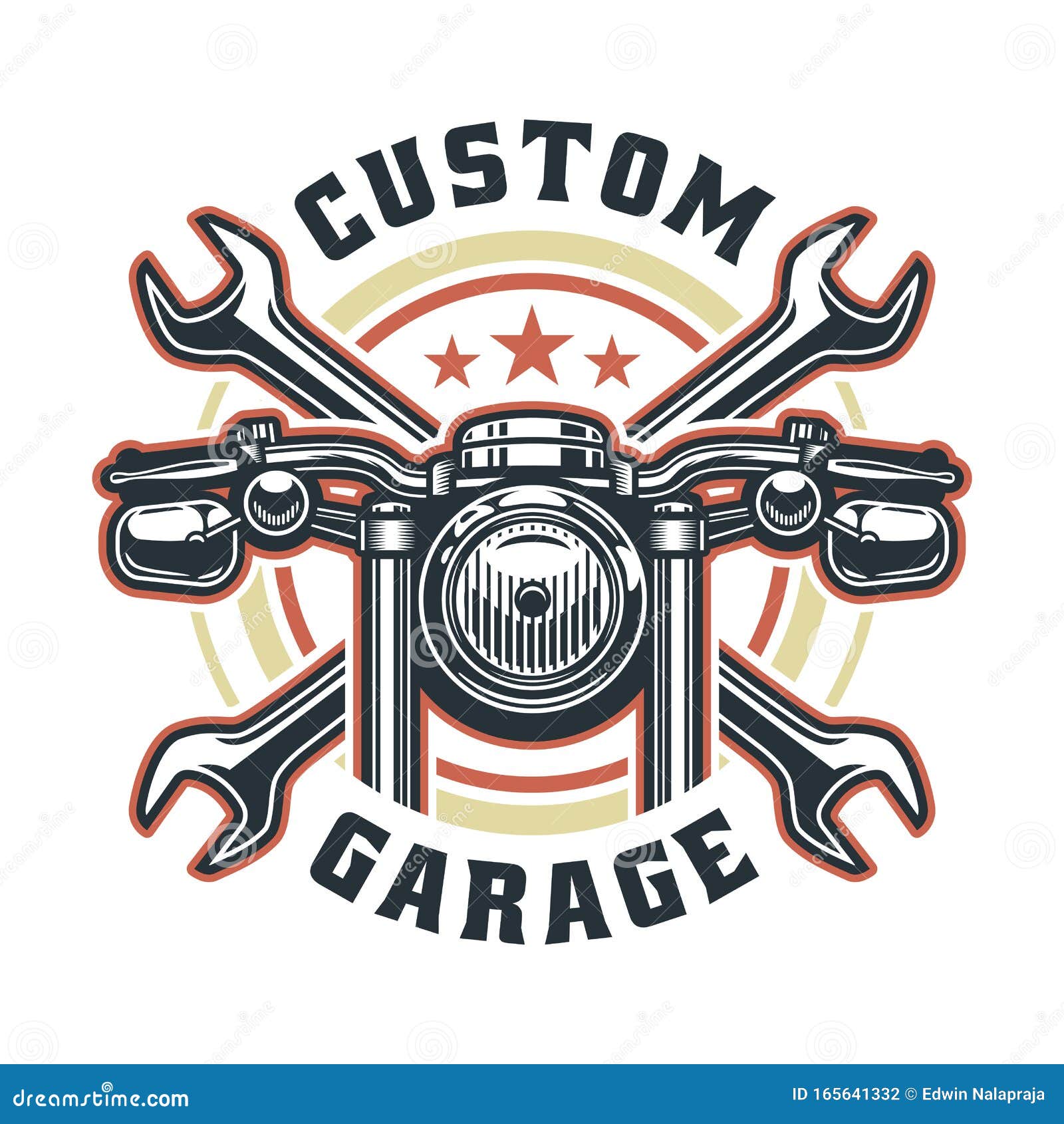 Vintage Motorcycle Logo Template, Vector Retro Custom Garage Emblem or ... Vintage Motorcycle Logo Template, Vector Retro Custom Garage Emblem or ...